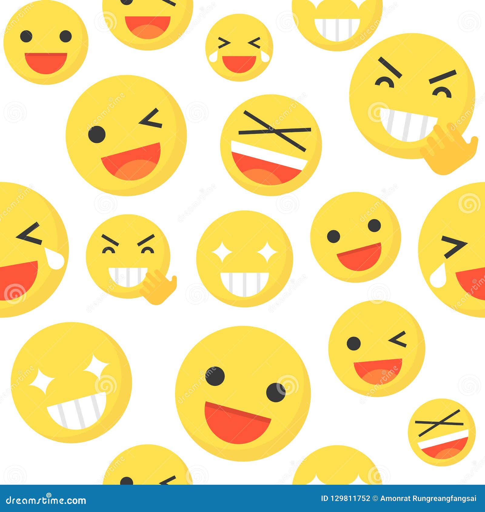 Emoticon Seamless Pattern Suitable for Use As Wallpaper or Wrapping ...