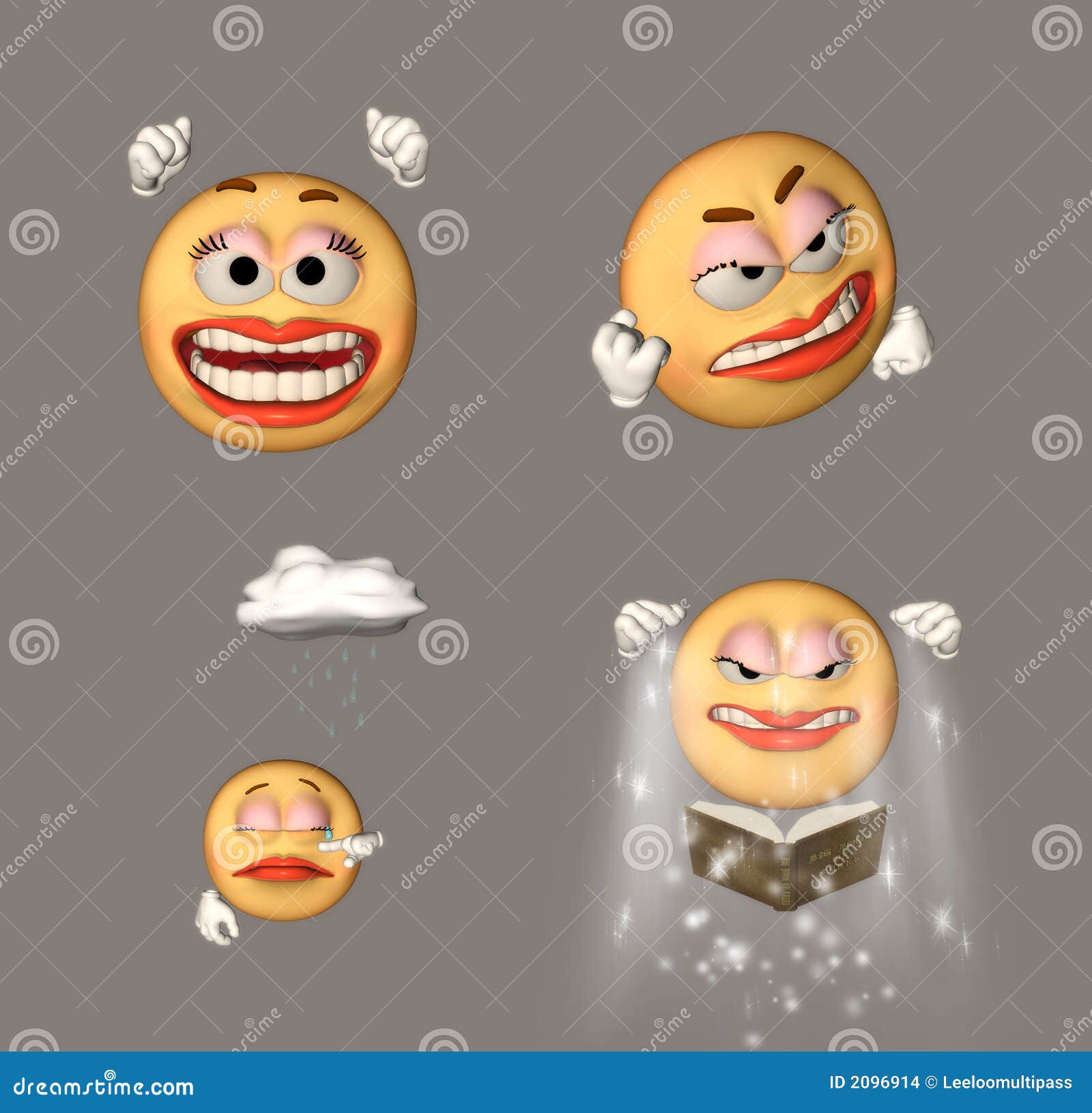 Emoticon Set stock illustration. Illustration of rendered - 2096914