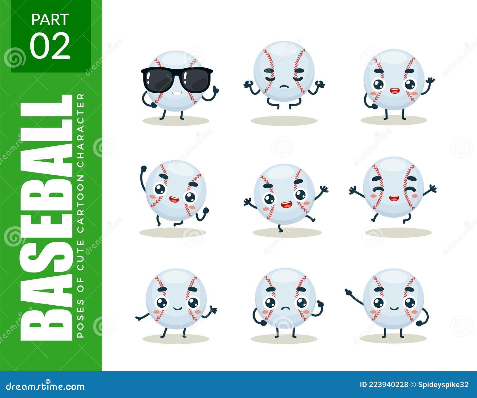 Emoticon Set of Baseball. Second Set Stock Vector - Illustration of ...