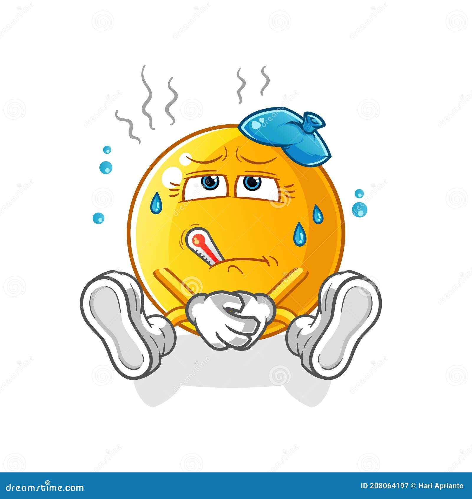 Emoticon Sick Vector. Cartoon Character Stock Vector - Illustration of ...