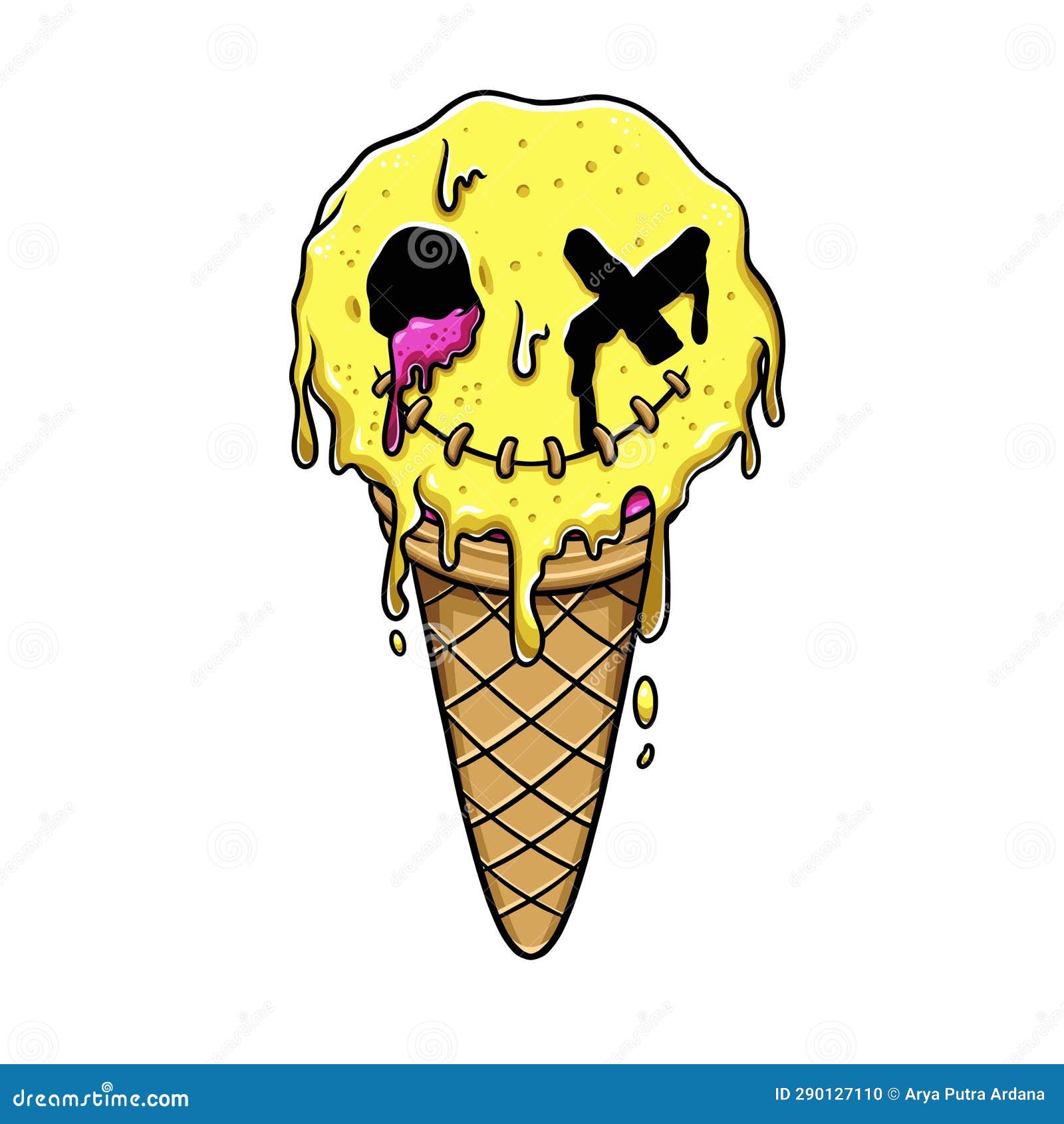 Emoticon Smile Ice Cream Cartoon Stock Vector - Illustration of cartoon ...