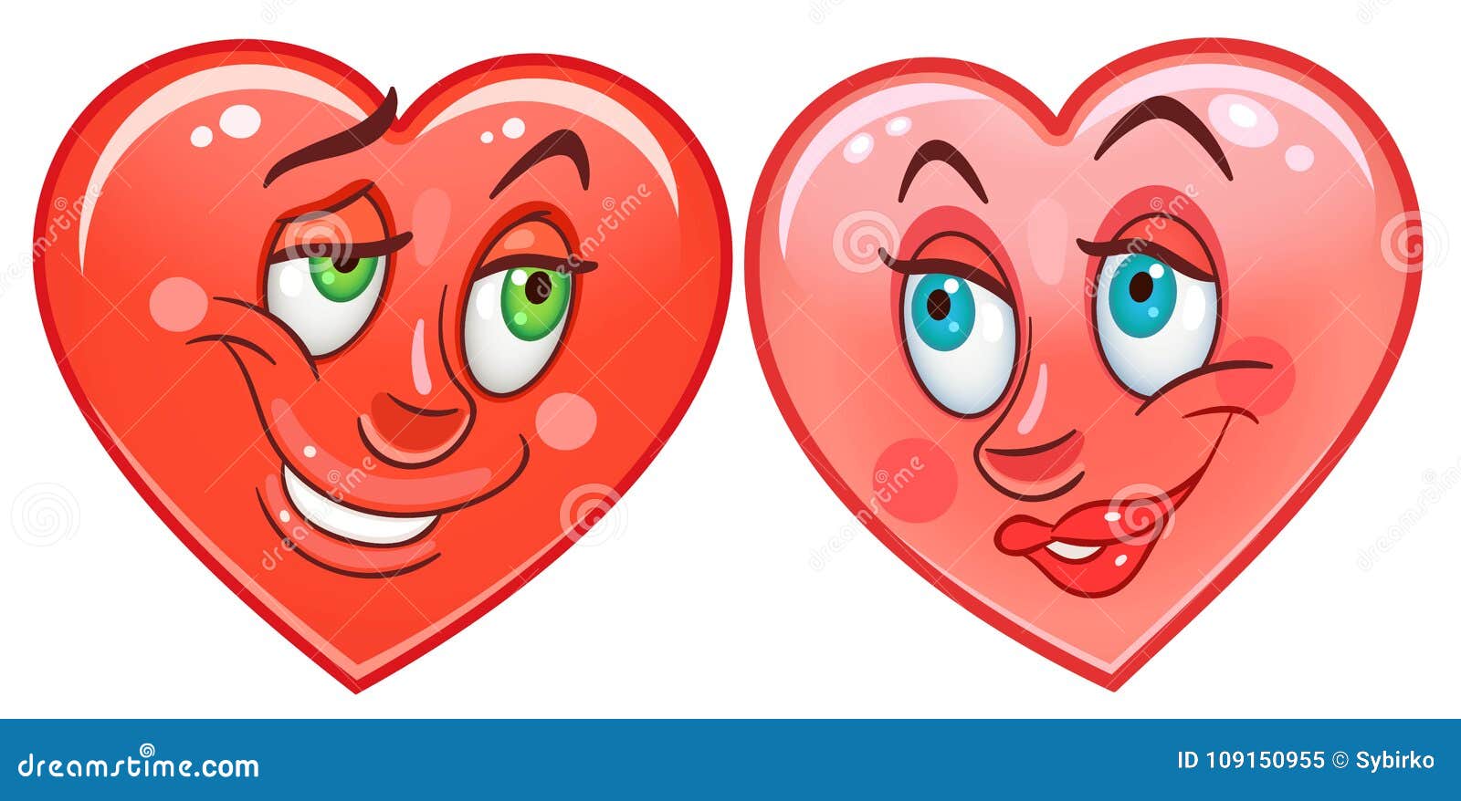 Emoticon Smiley Emoji Dei Cuori Illustrazione Vettoriale ...