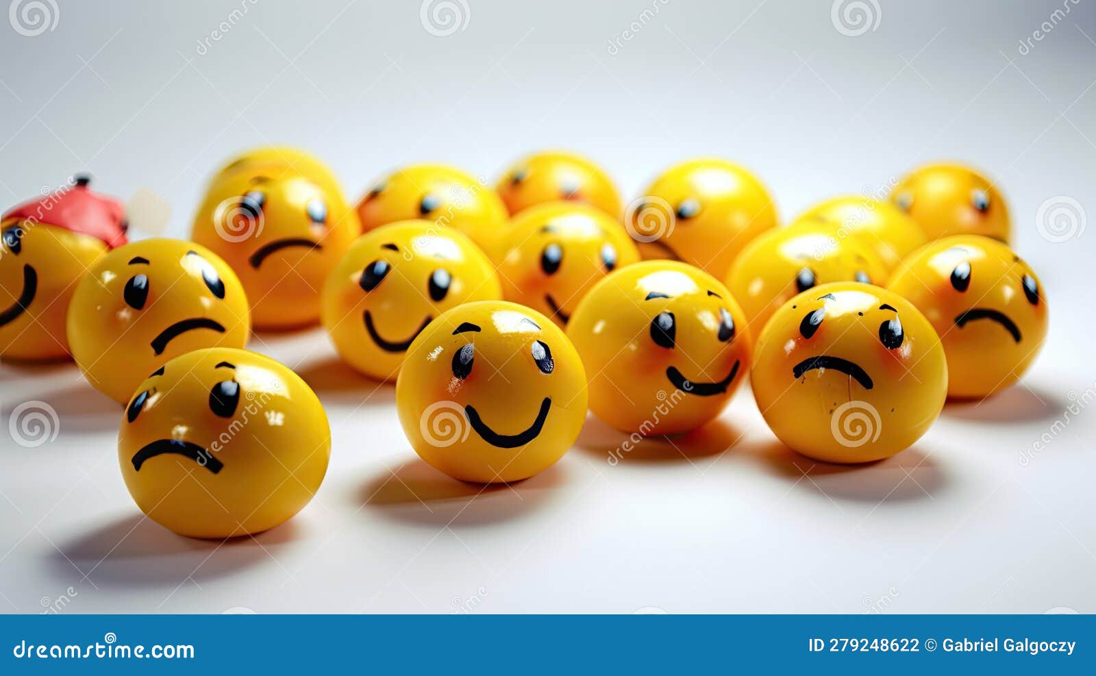 Emoticon Smiley Faces on a White Background Stock Illustration ...
