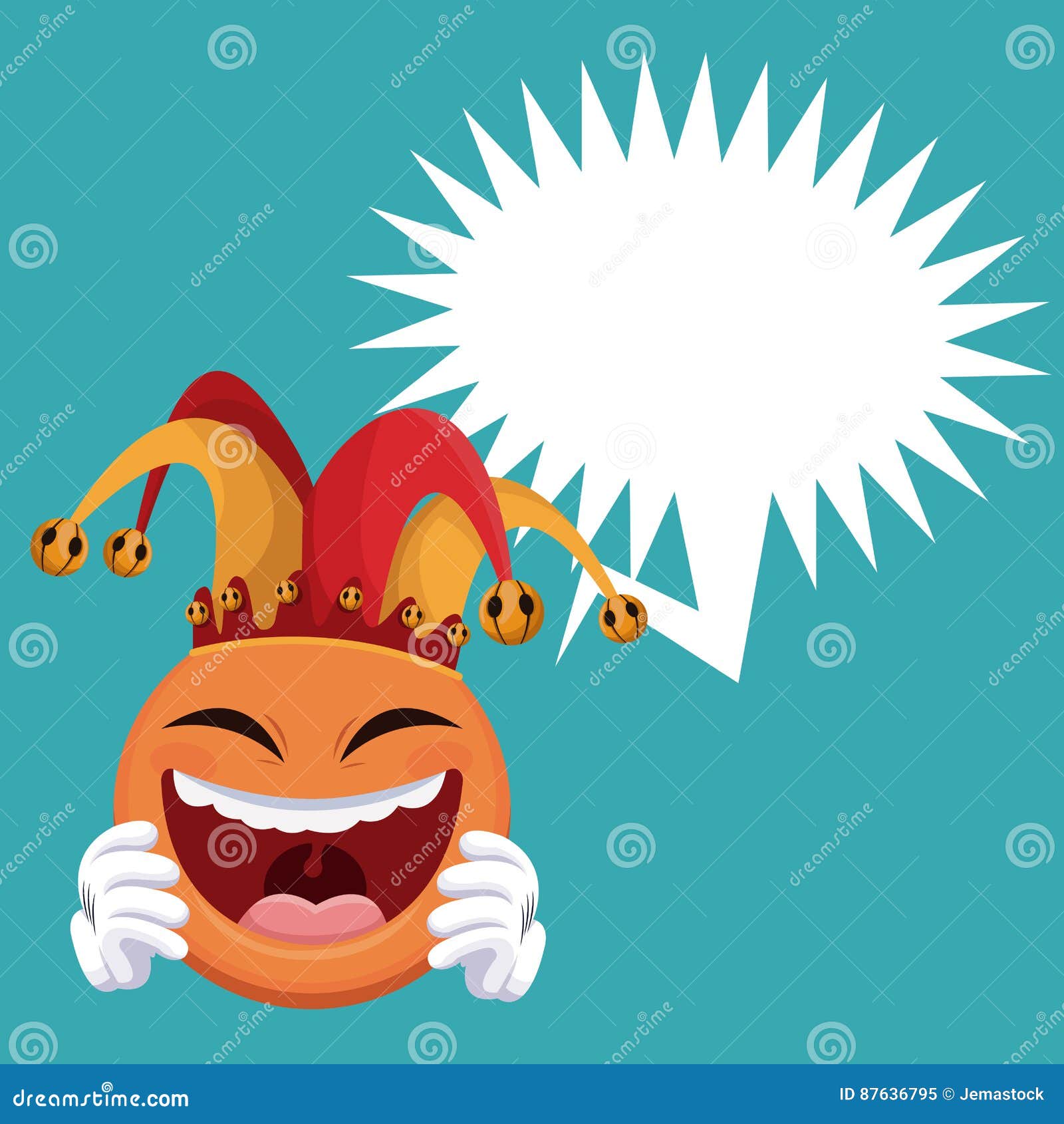 Smiling Jester Flat Cartoon Character Doing Split. Boy Joker Or ...