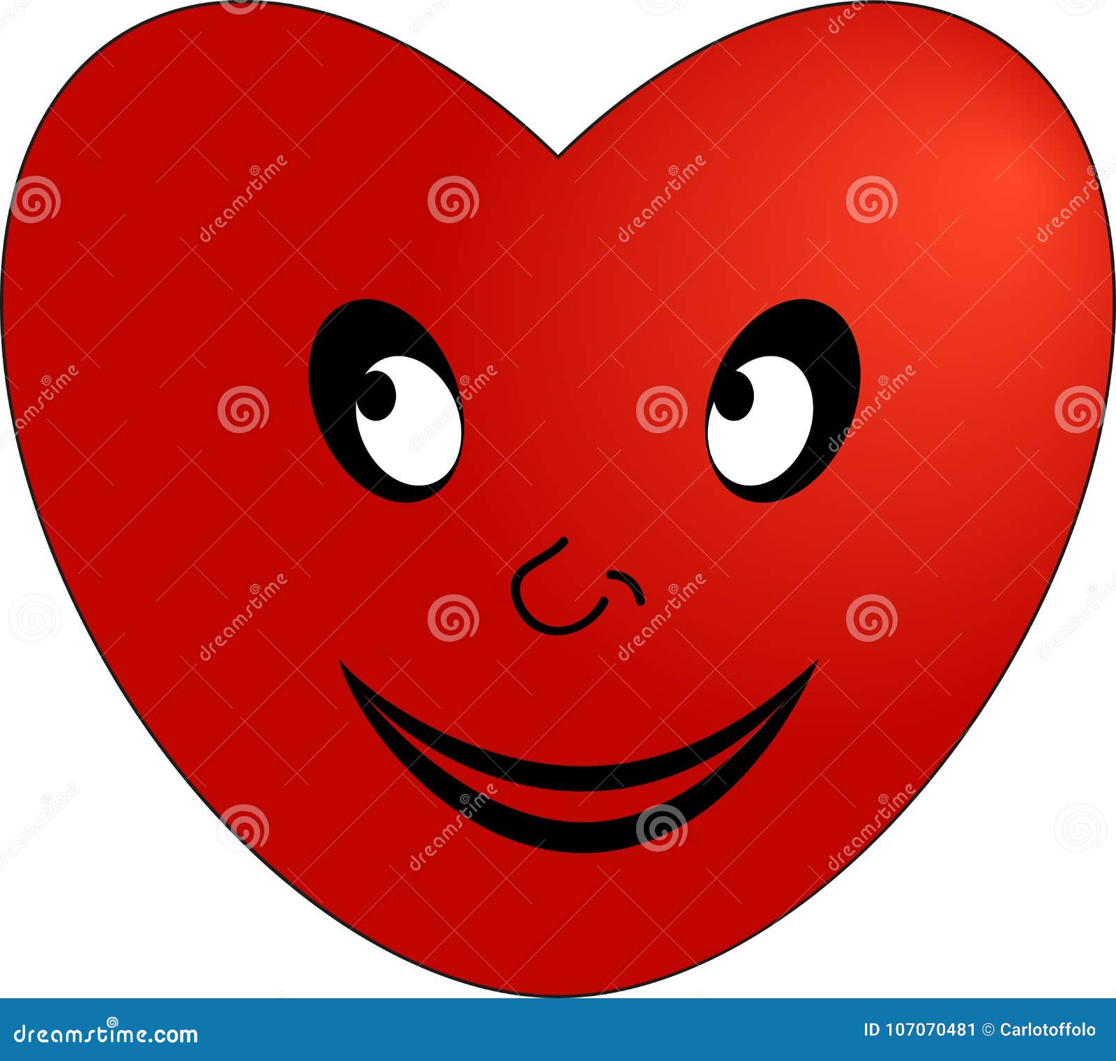 Red heart smiling emoticon stock vector. Illustration of icon - 107070481