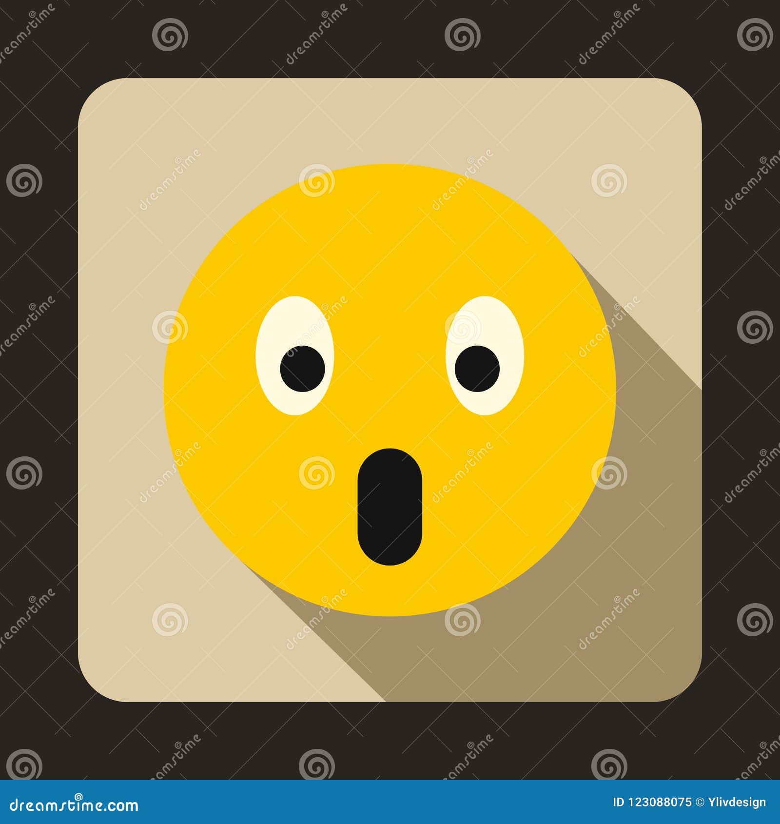 Emoticon Spaventato Con L'icona Aperta Della Bocca Illustrazione di ...