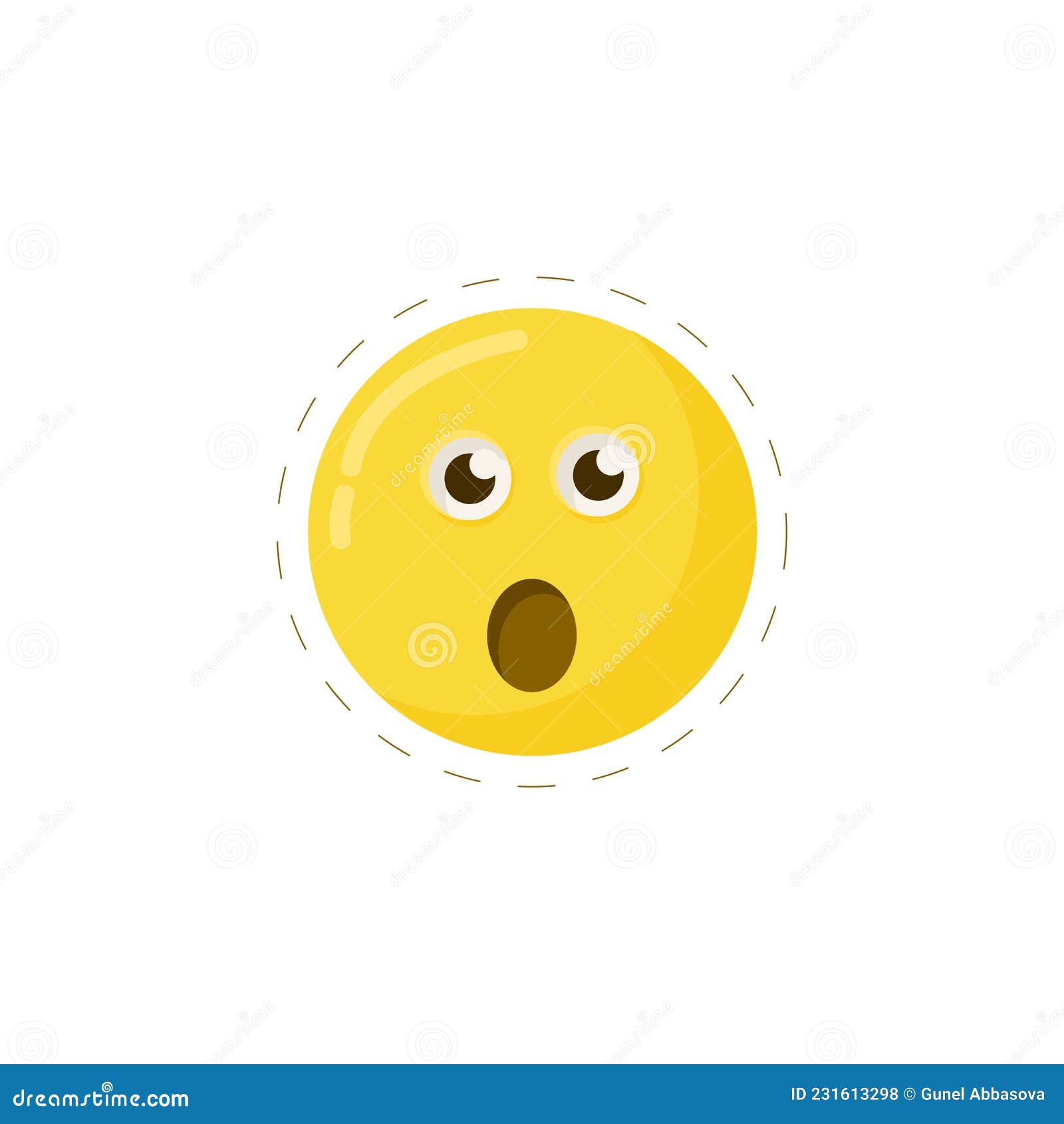 Emoticon Surprised Flat Icon Stock Illustration - Illustration of human ...