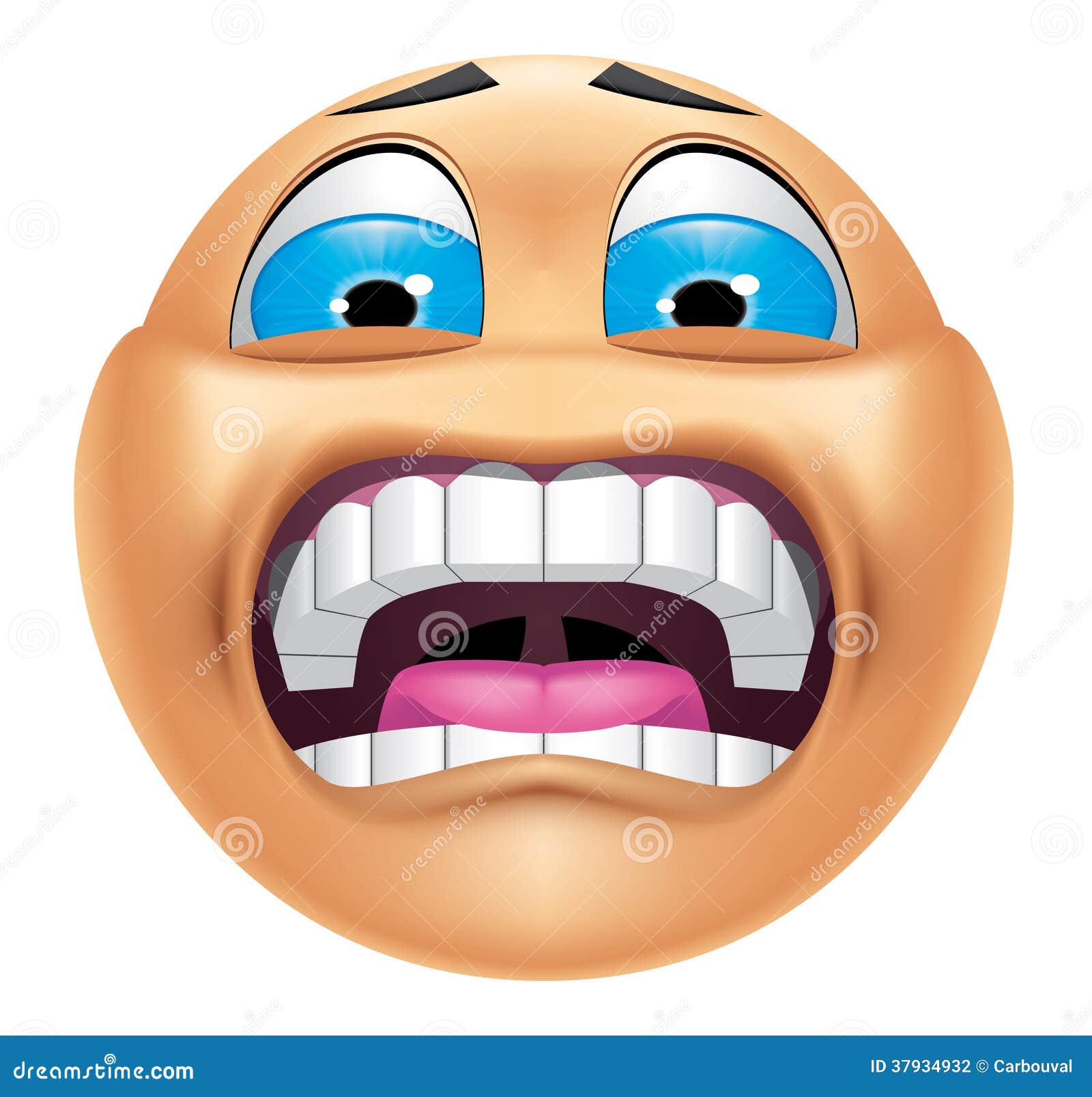 Emoticon terrified stock illustration. Illustration of icon - 37934932