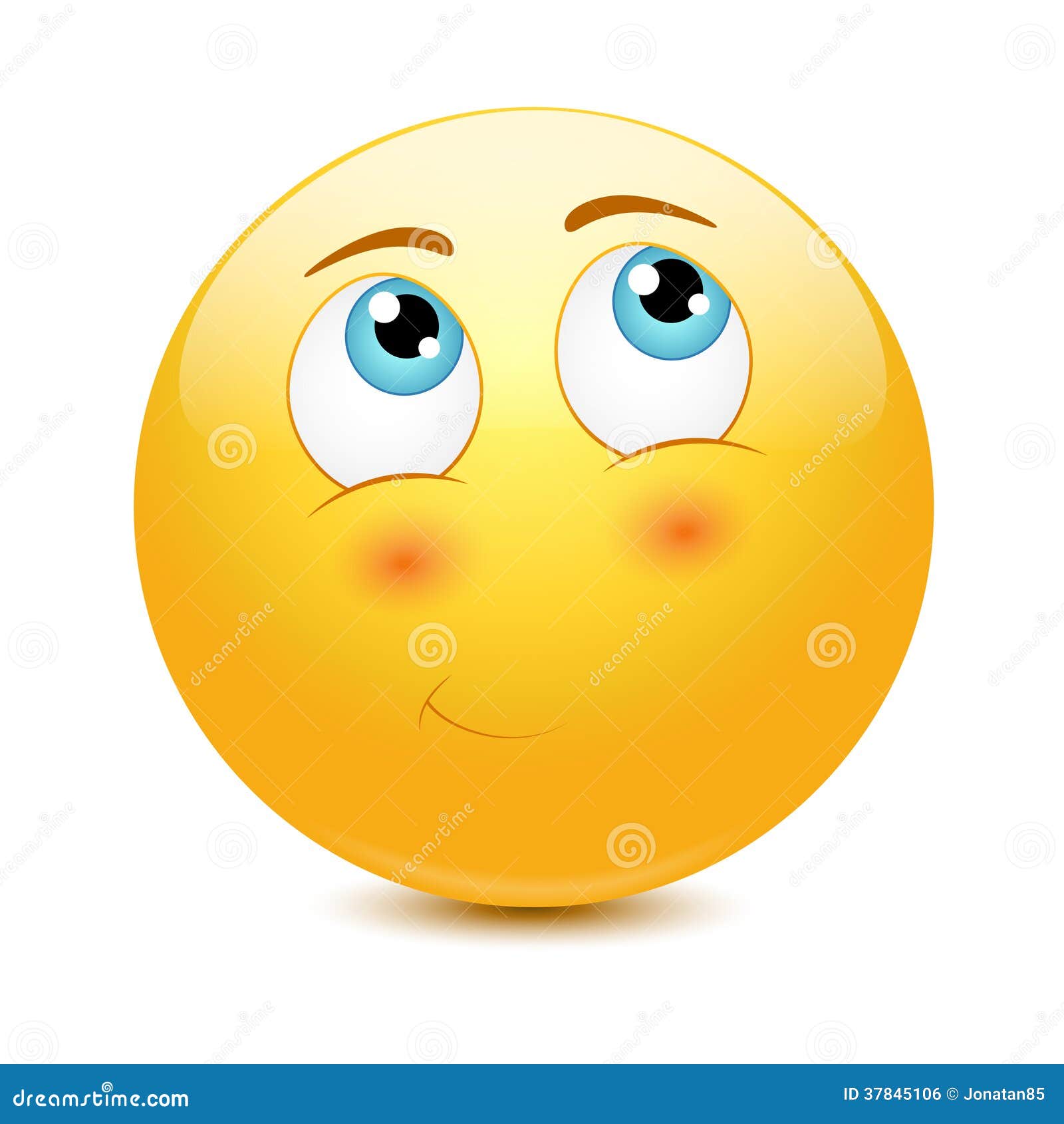 Emoticon timido illustrazione vettoriale. Illustrazione di carino ...