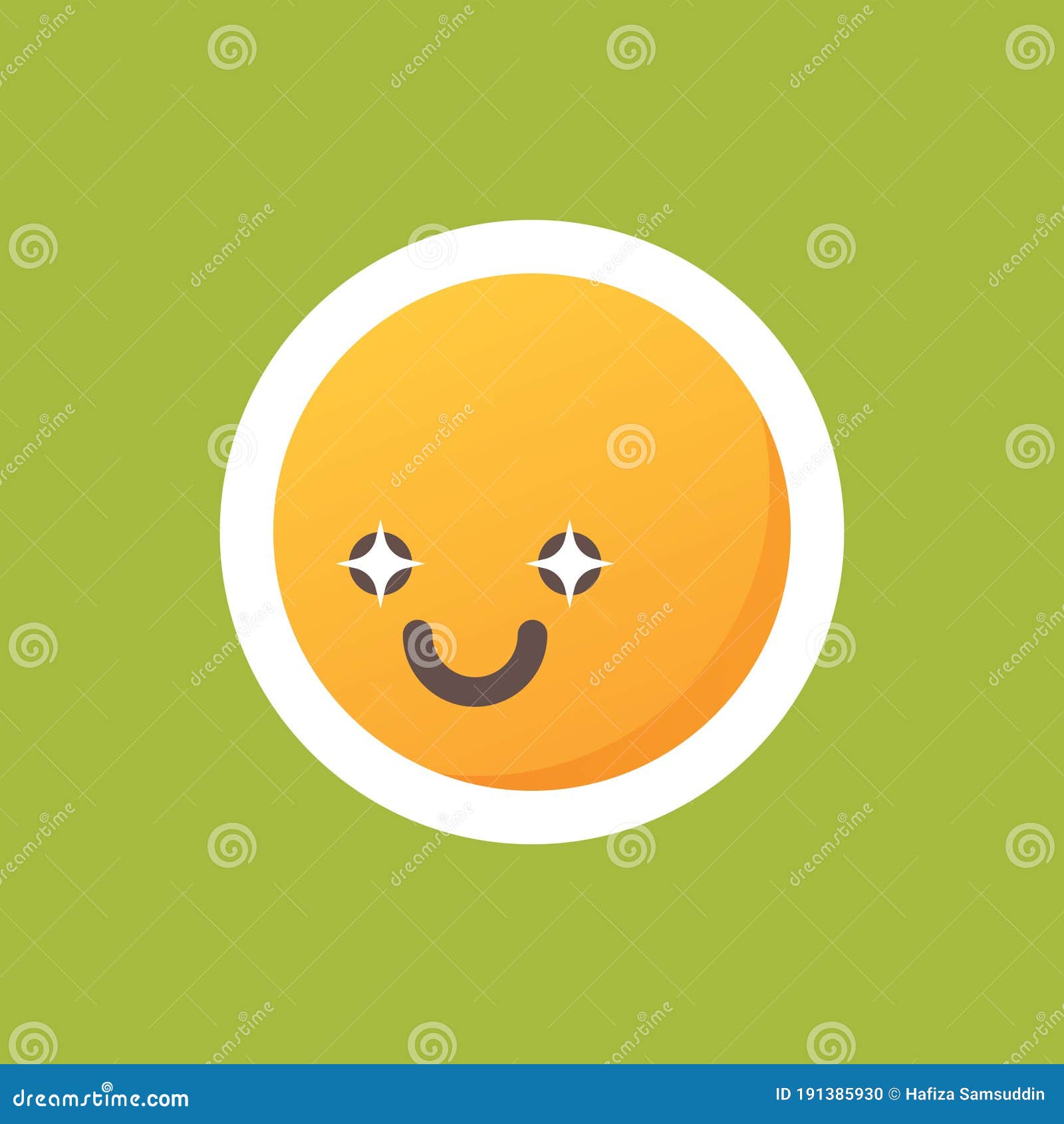 Emoticon with Twinkle in Eyes. Vector Illustration Decorative Design ...