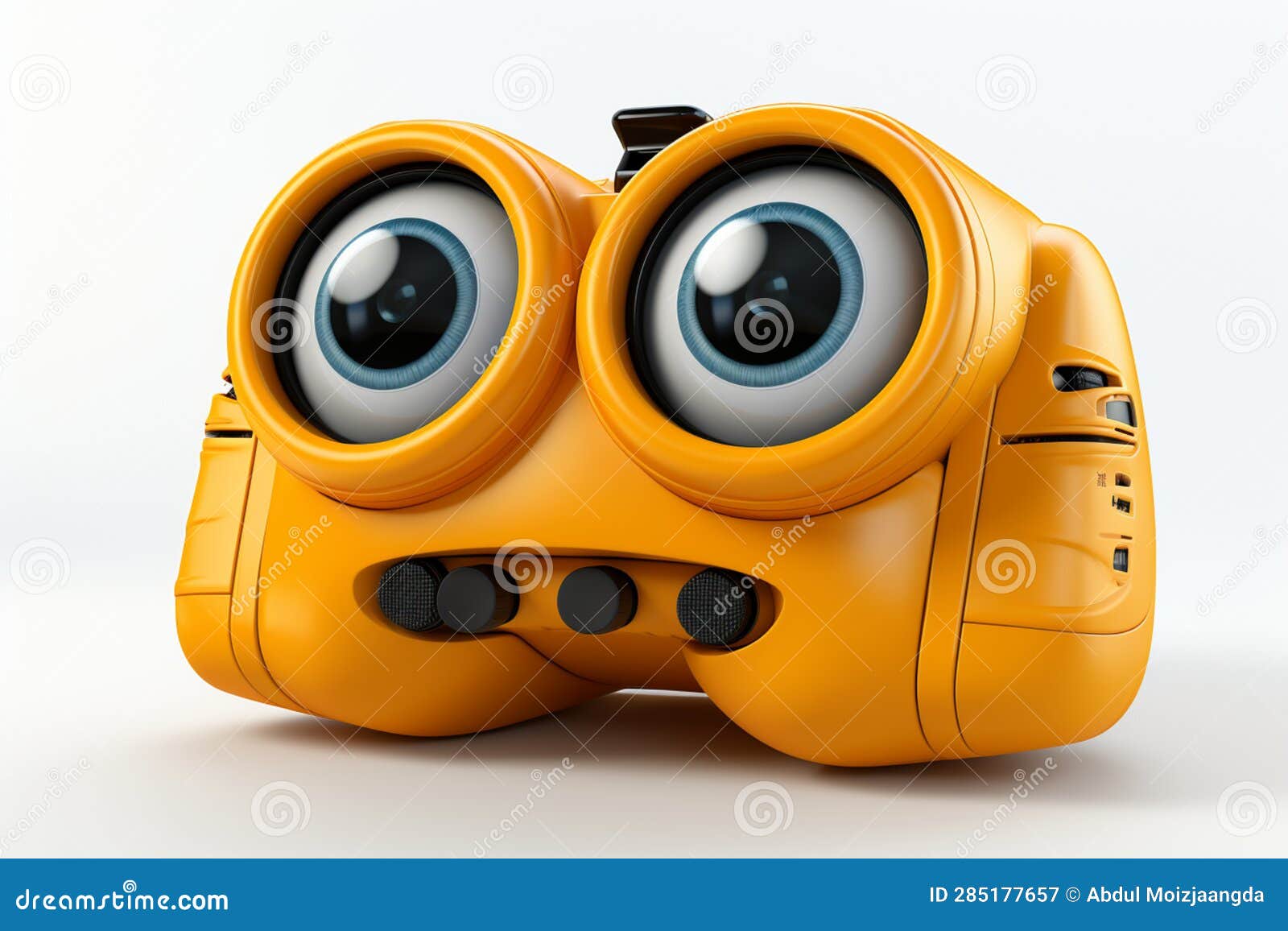 Emoticon Using Binoculars in 3D on White Stock Illustration ...