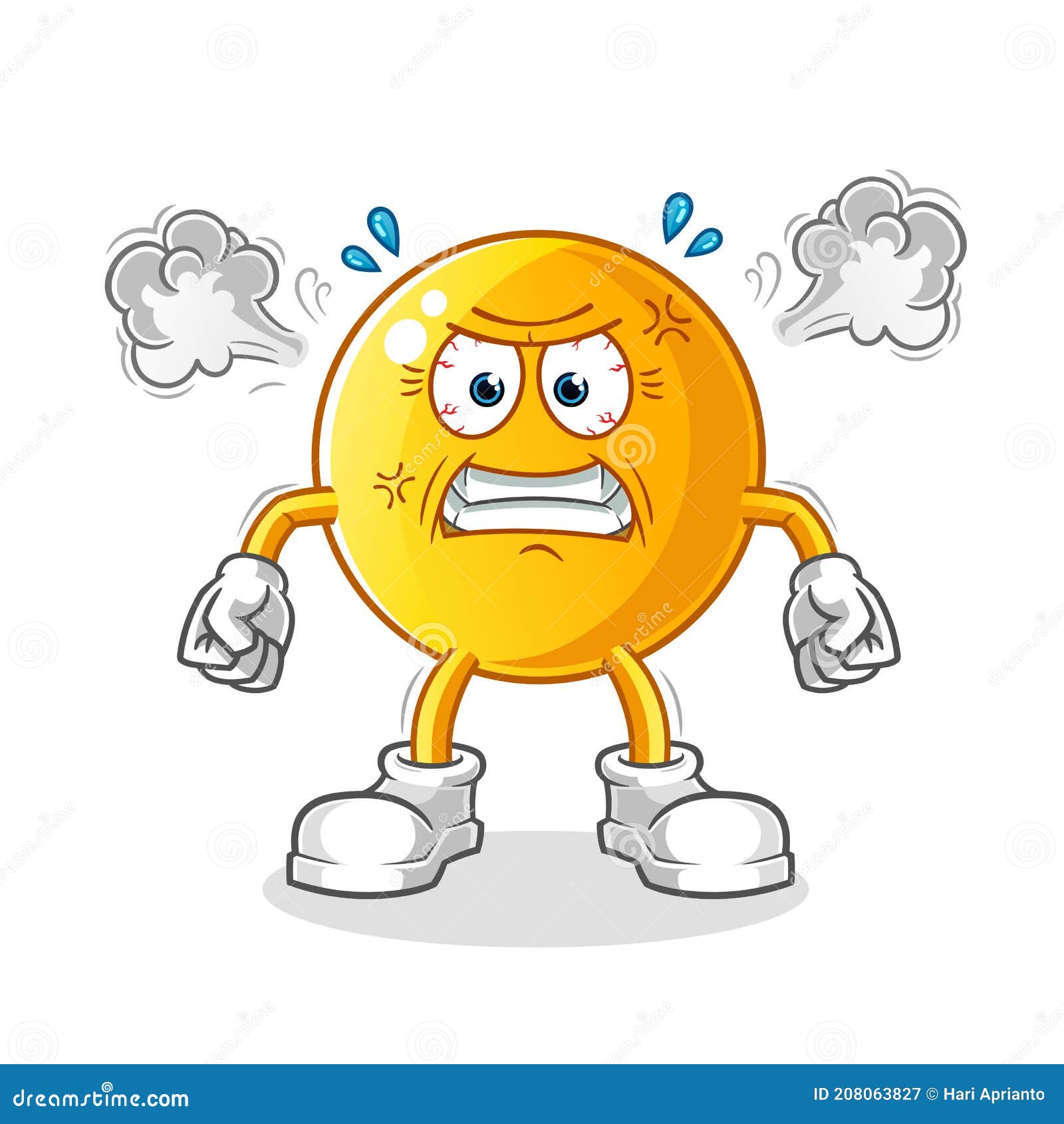 Emoticon Very Angry Mascot. Cartoon Vector Stock Vector - Illustration ...