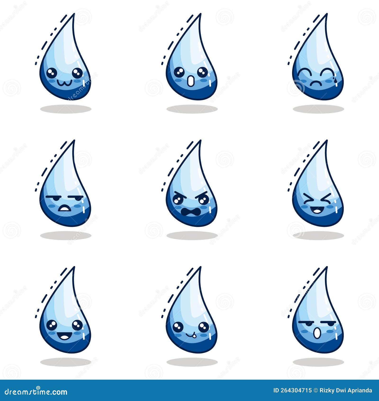 Emoticon Water One Set Design Vector Illustration Stock Vector ...