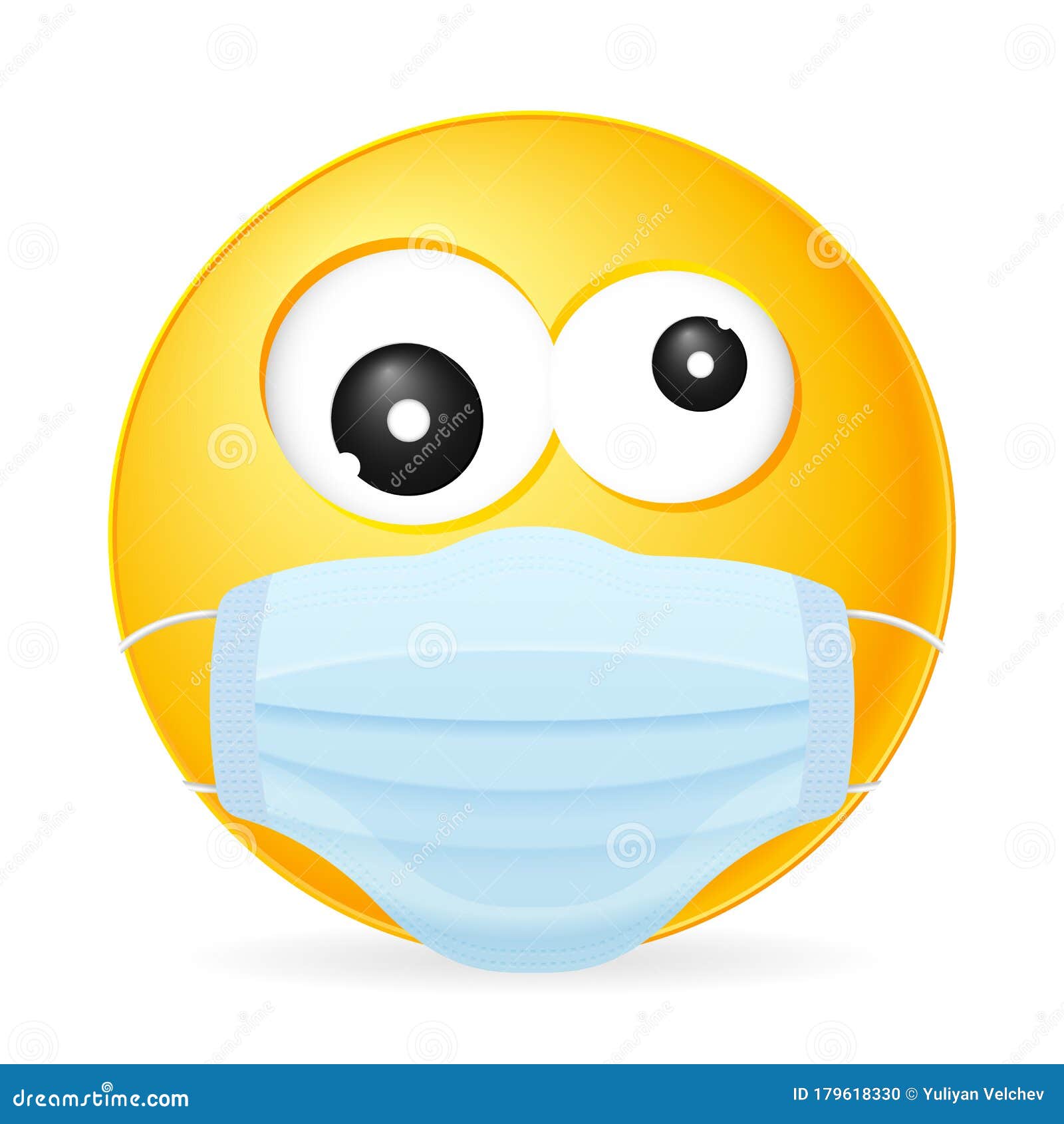 Emoticon Wearing Medical Mask Stock Vector - Illustration of expression ...