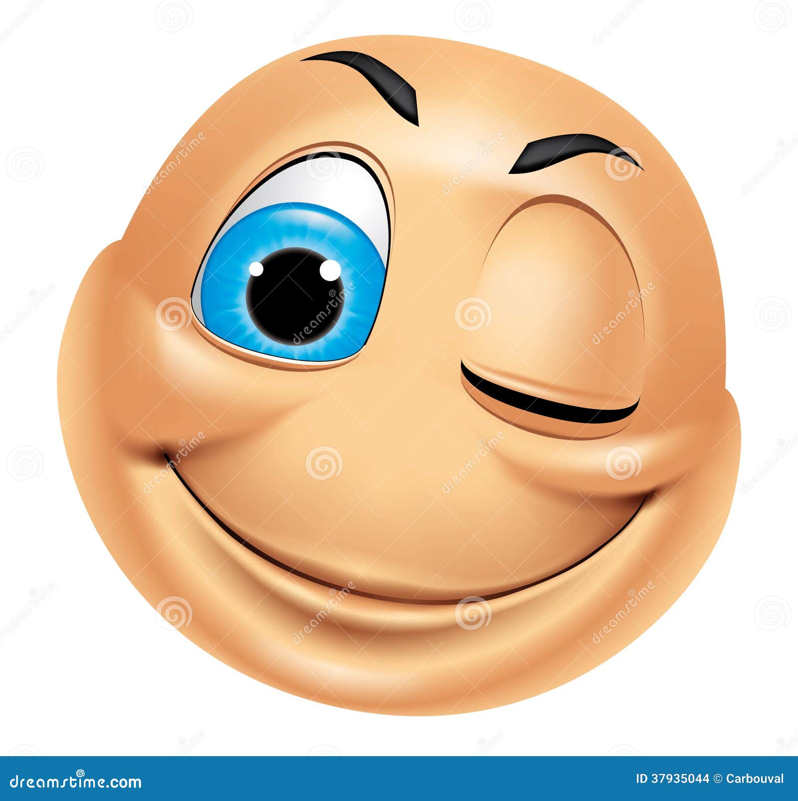 Emoticon Winking stock illustration. Illustration of wink - 37935044