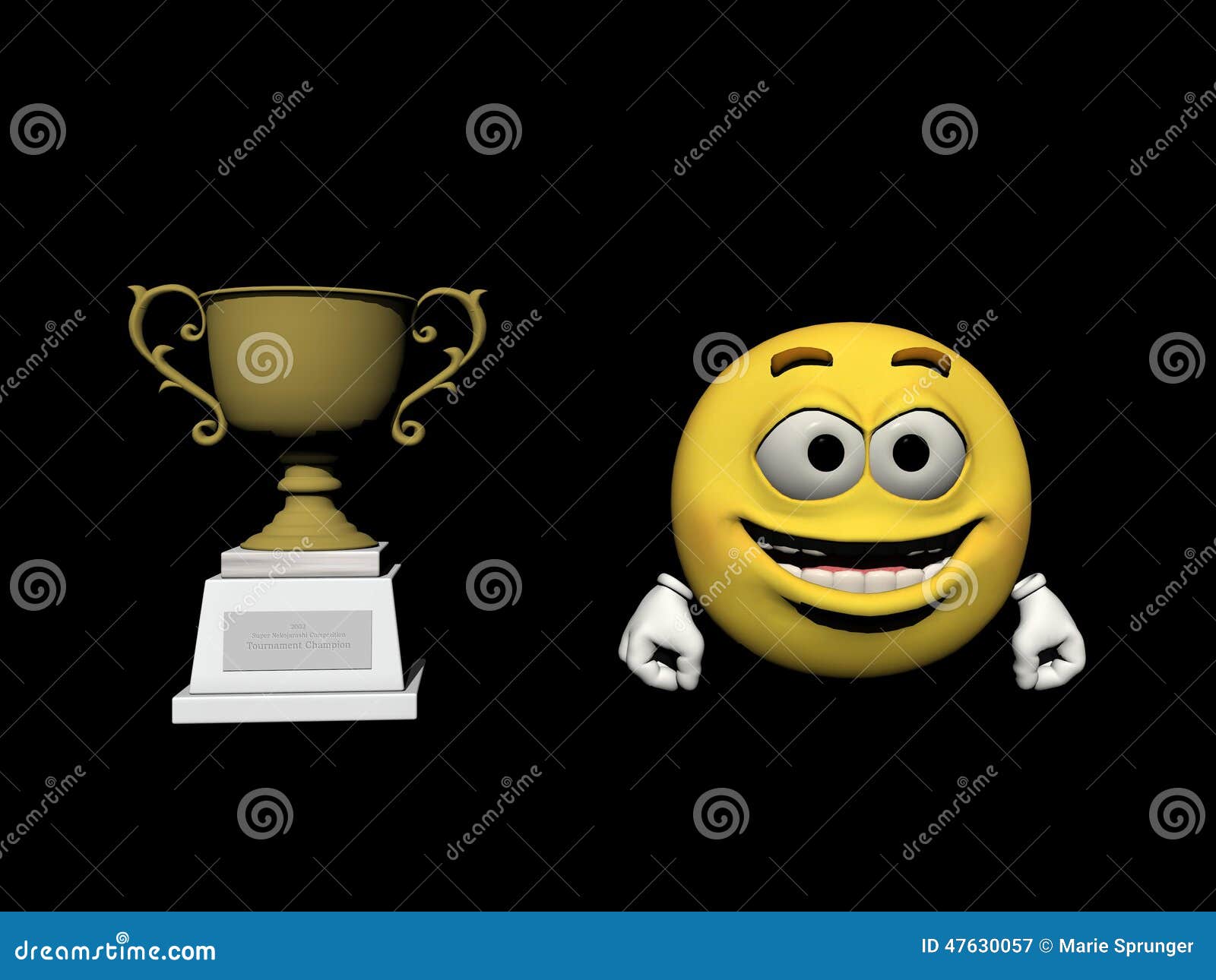 Emoticon the Winner - 3d Render Stock Illustration - Illustration of ...
