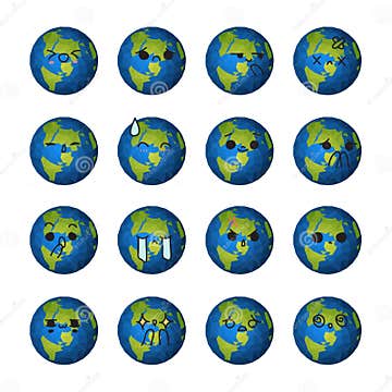 Emoticon World - Face World Lowpoly Cute Vector Design Stock Vector ...