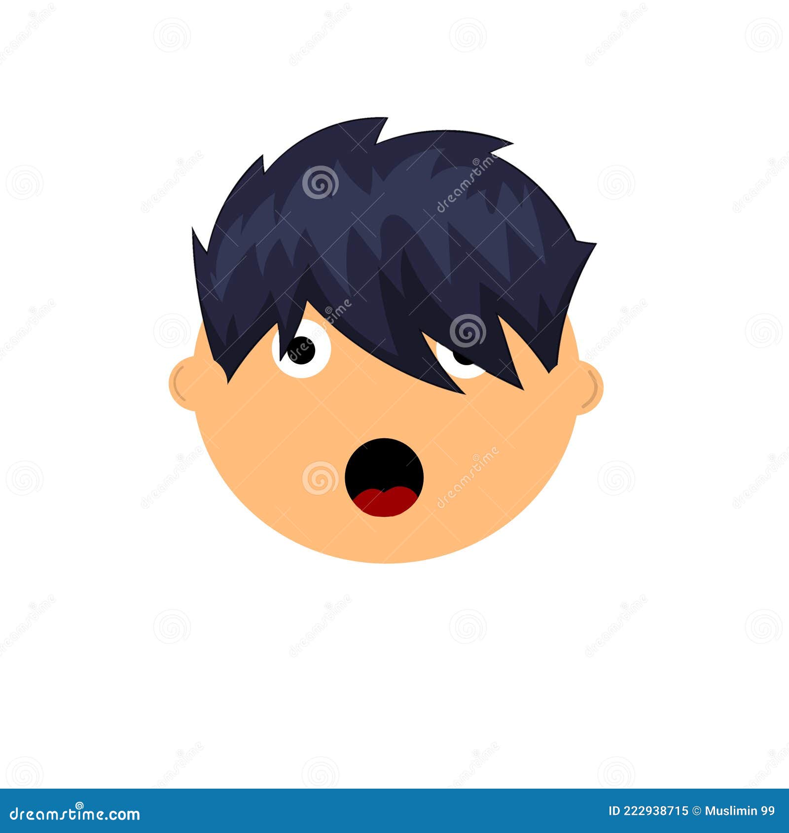 Emoticon Wow Cartoon Boy Face Stock Photo | CartoonDealer.com #222938715