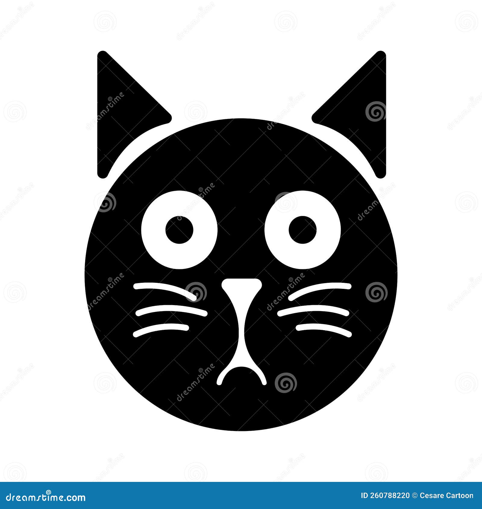 Emoticono De Gato Negro Asustado Ilustración del Vector - Ilustración ...
