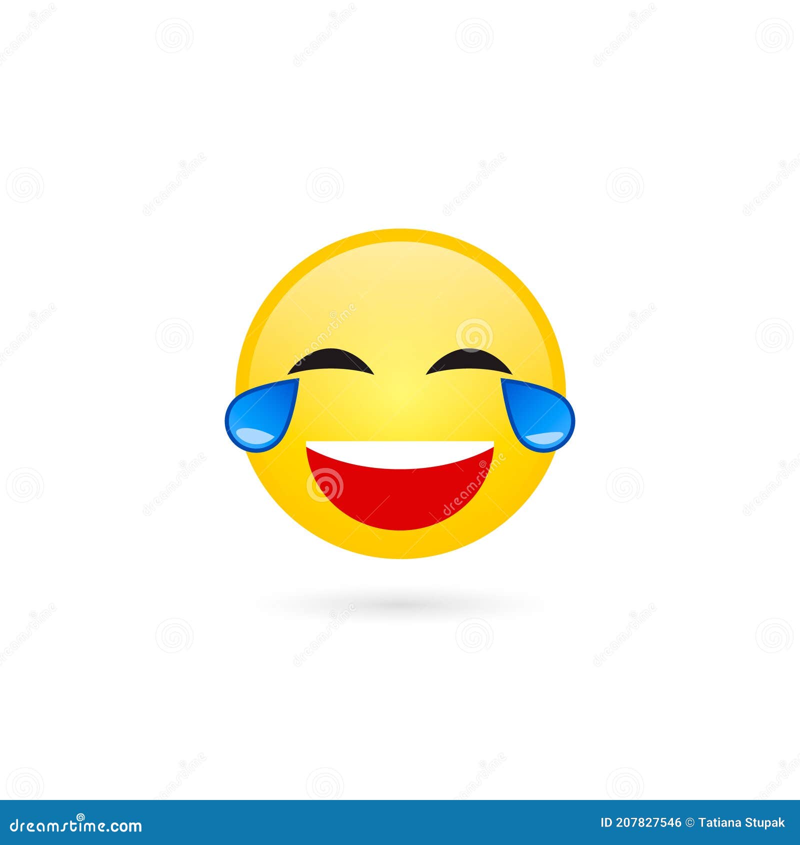 Emoticono De Risa Con Lágrimas De Alegría Vector Ilustración Aislada ...