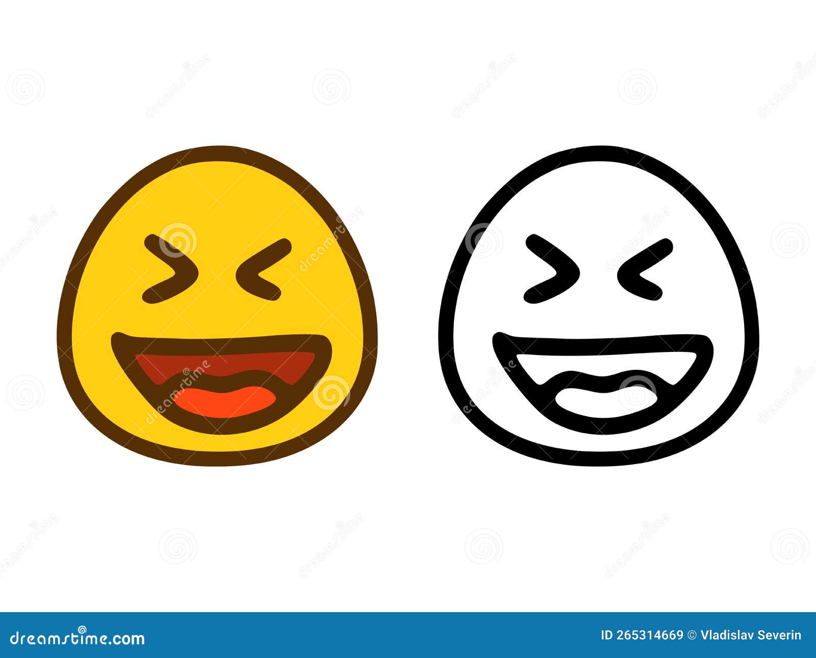 Emoticono De Risa En Dos Estilos Ilustración del Vector - Ilustración ...