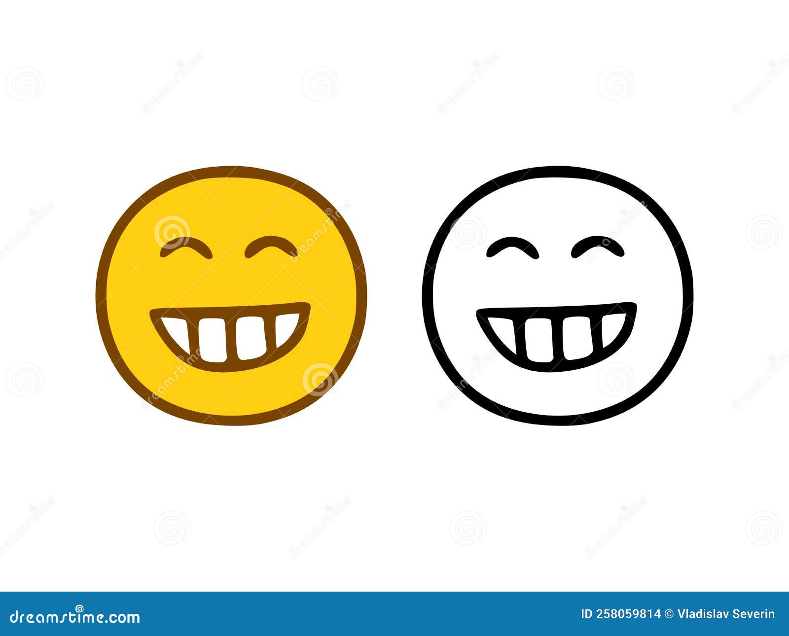 Emoticono De Risa En Estilo Doodle Stock de ilustración - Ilustración ...