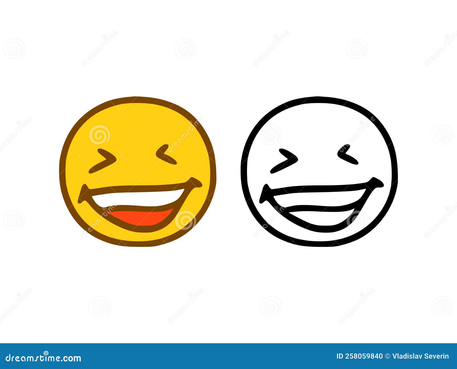 Emoticono De Risa En Estilo Doodle Stock de ilustración - Ilustración ...