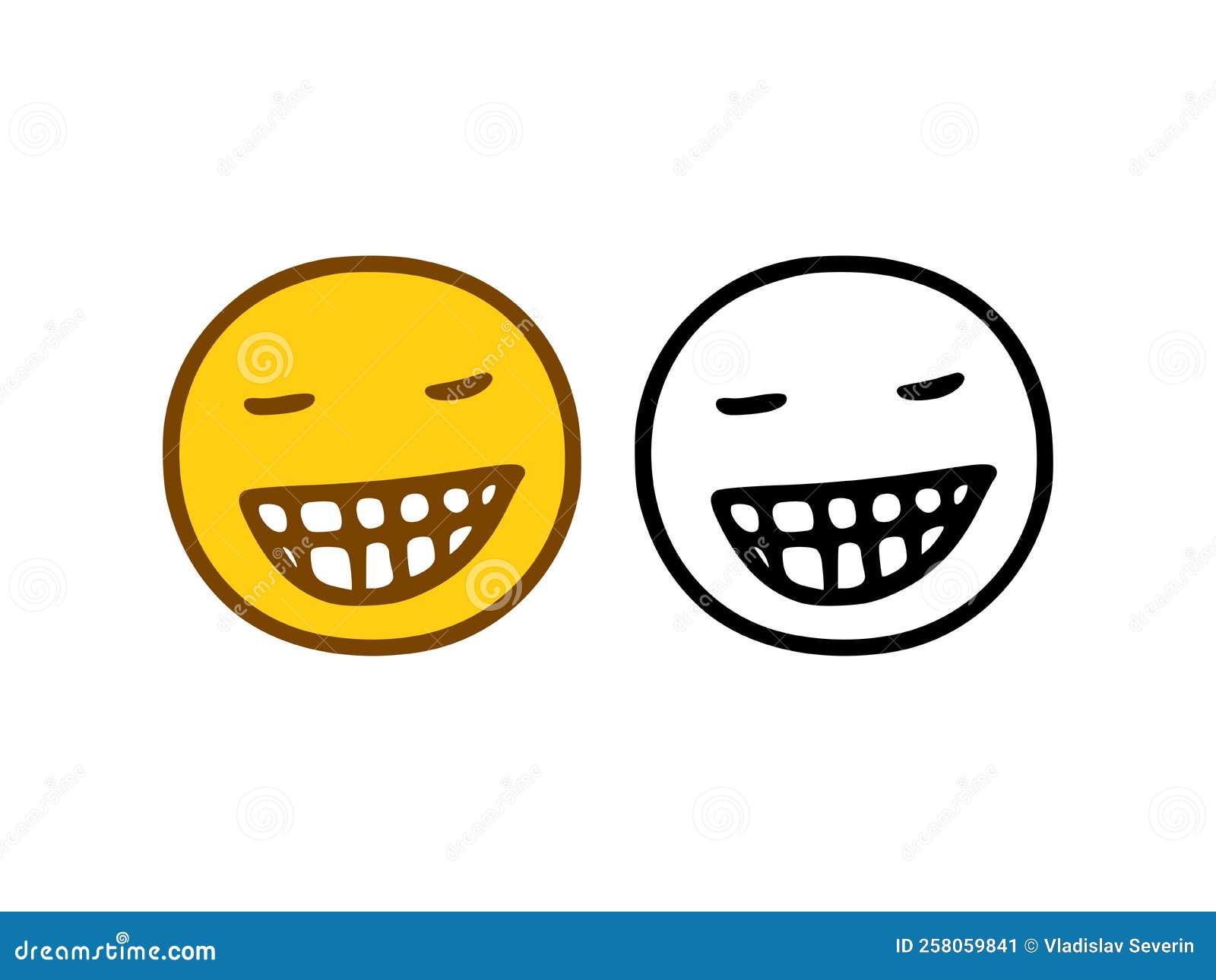 Emoticono De Risa En Estilo Doodle Stock de ilustración - Ilustración ...