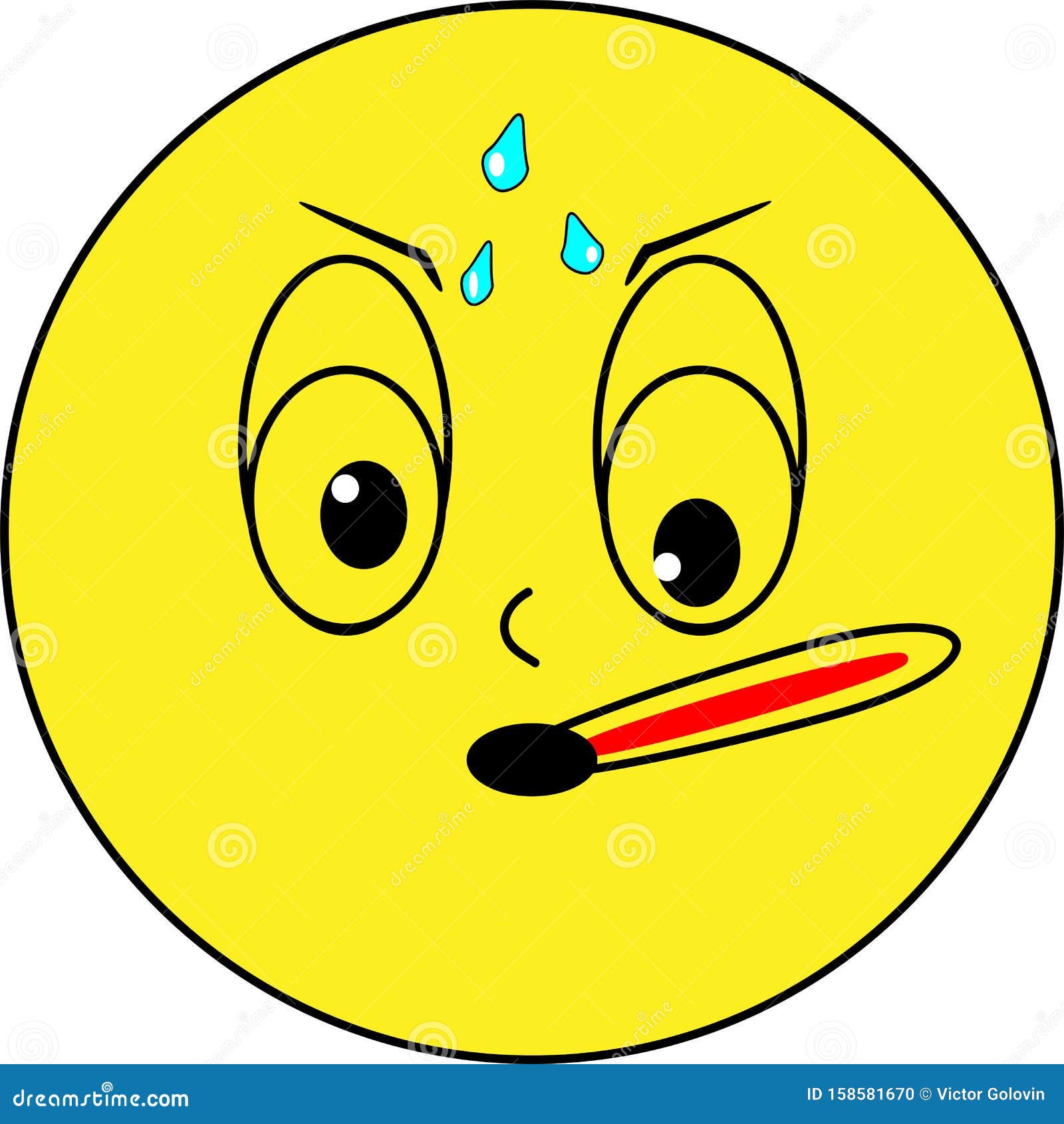 Emoticono Enfermo Aislado En Blanco Ilustración del Vector ...