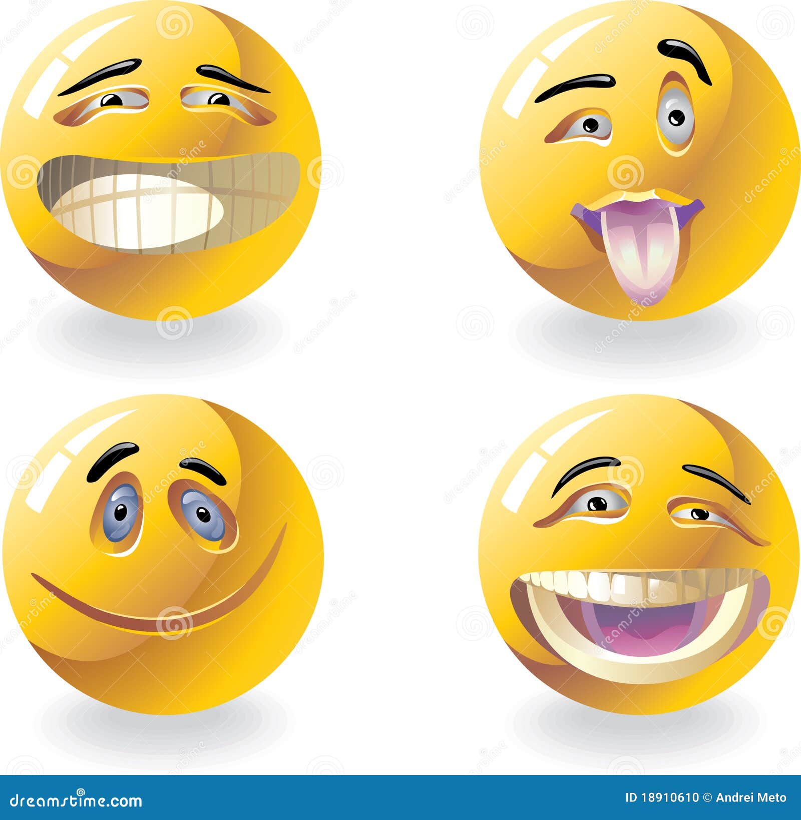 Emoticons stock vector. Illustration of positivity, people - 18910610
