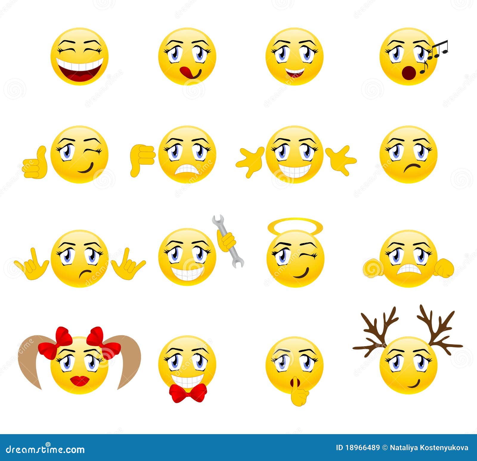 Emoticons stock vector. Illustration of internet, face - 18966489