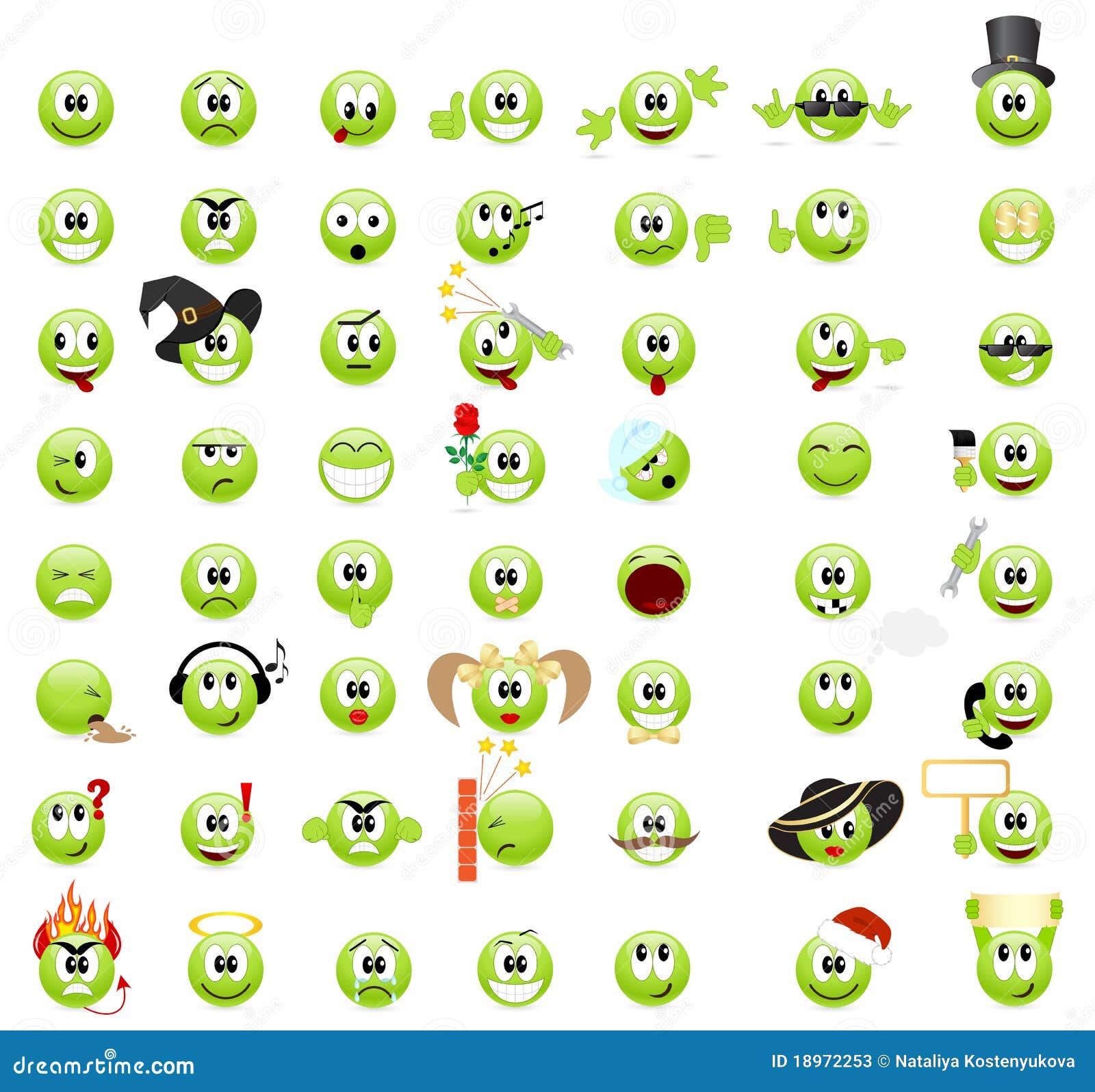 Emoticons stock vector. Illustration of laugh, friendly - 18972253
