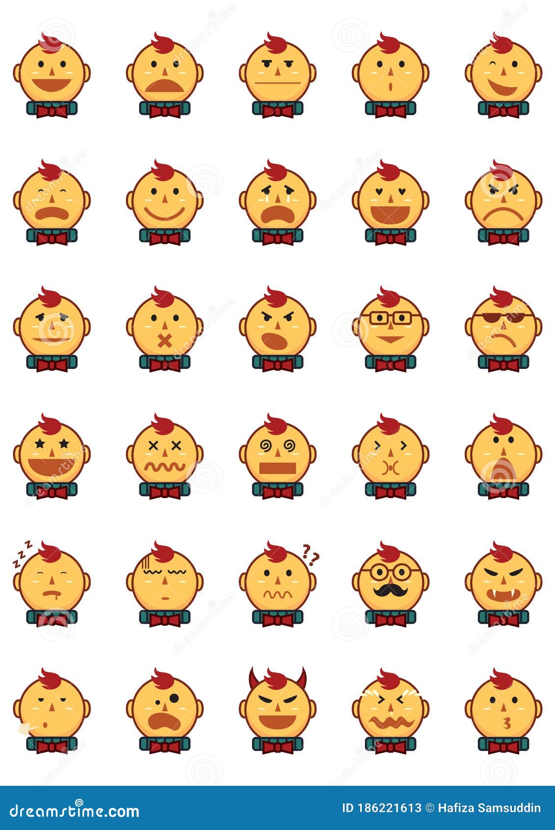 Emoticons of Boy. Vector Illustration Decorative Design Stock Vector ...