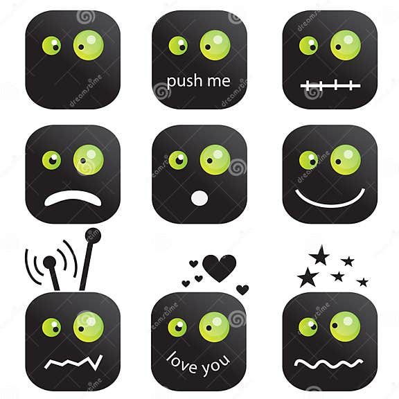 Emoticons buttons stock vector. Illustration of button - 16970060