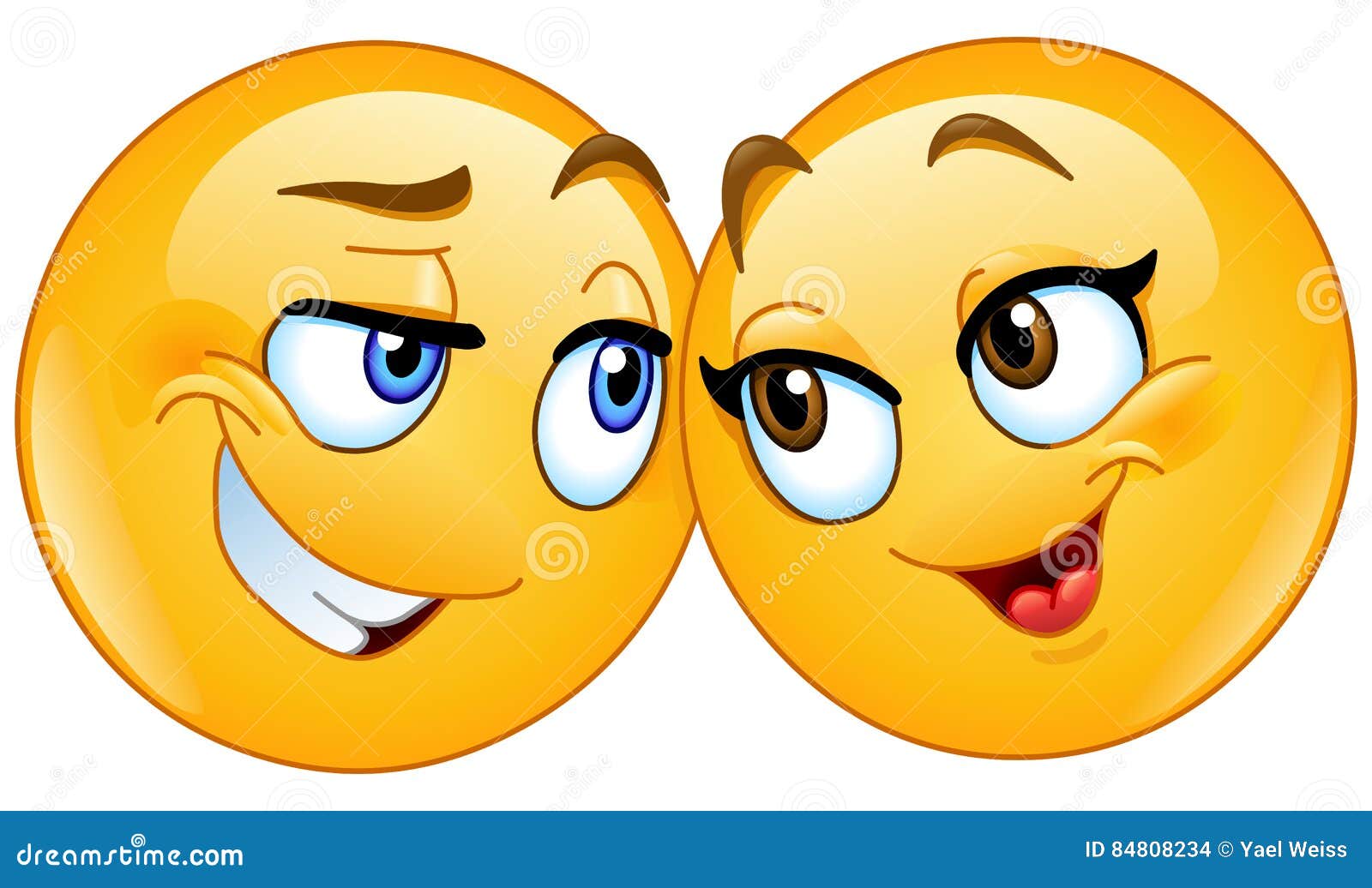 Emoticons cariñosos ilustración del vector. Ilustración de hembra ...