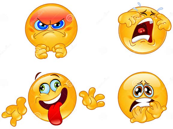 Emoticons das emoções ilustração do vetor. Ilustração de alegria - 13602363