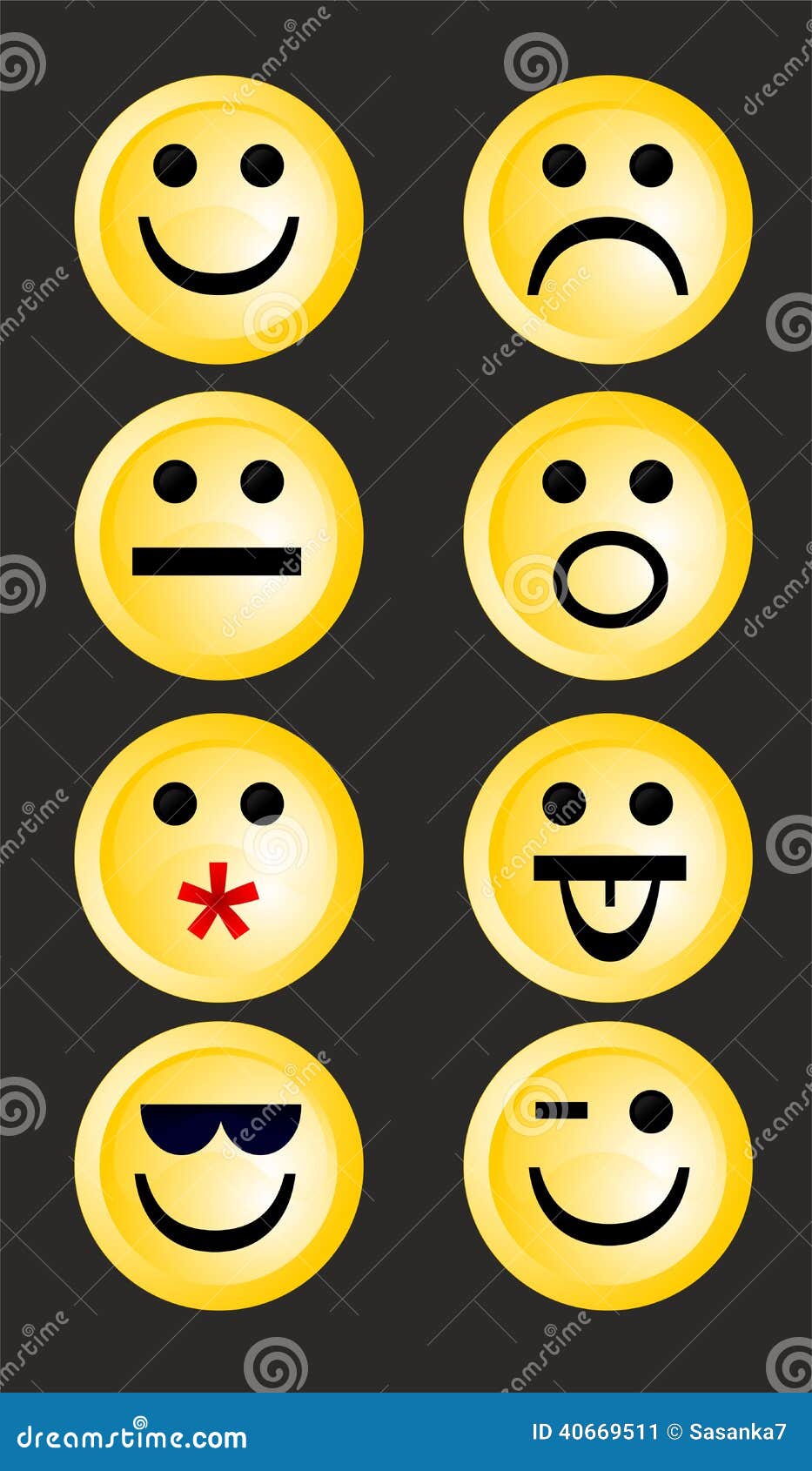 Emoticons do smiley ilustração stock. Ilustração de emoticon - 40669511