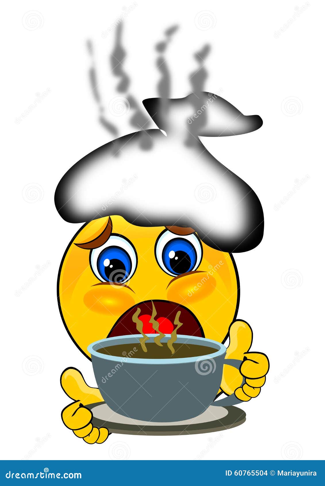 Emoticons Do Sorriso Que Estão Com a Tosse E a Gripe Ilustração Stock ...