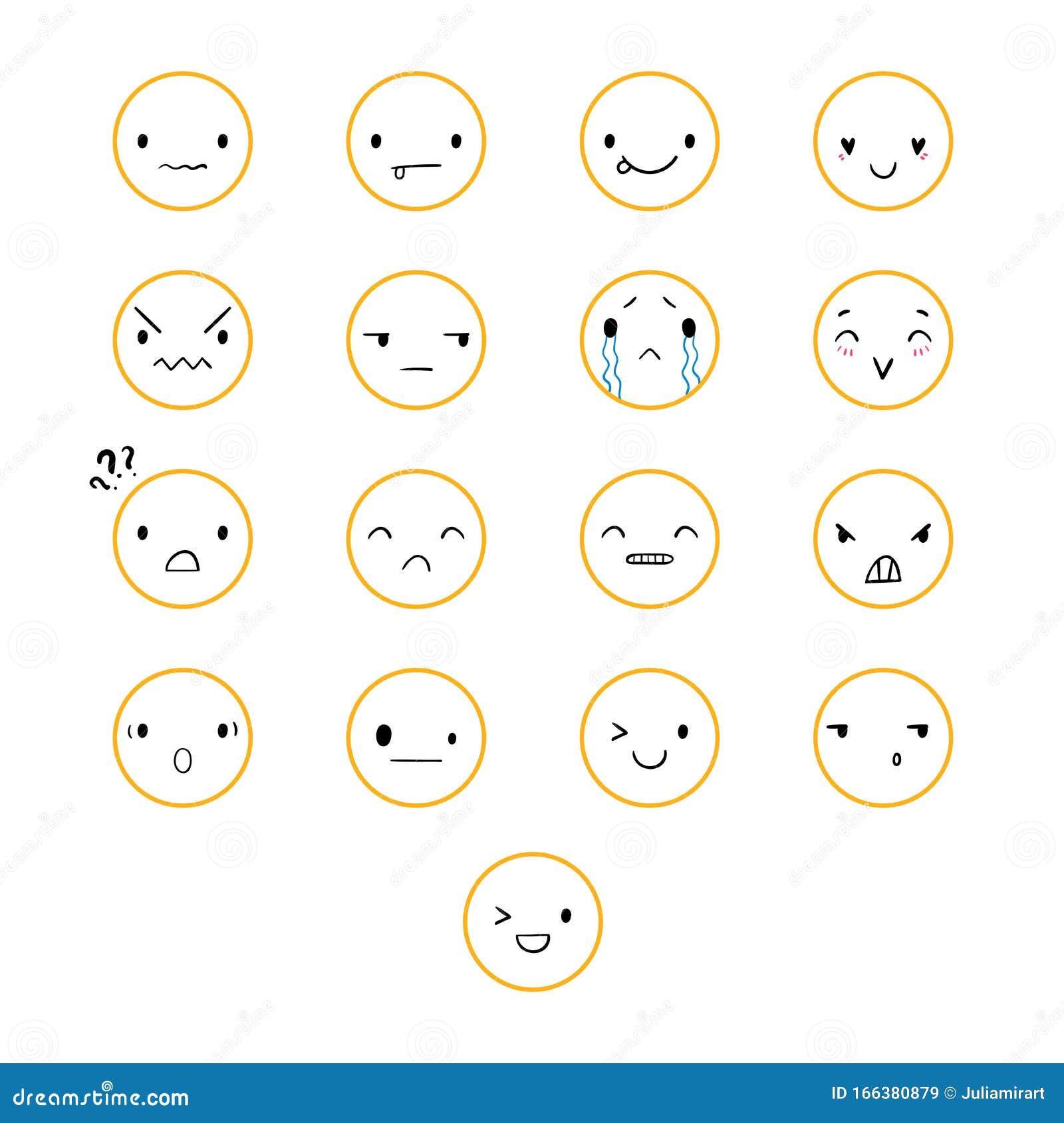 Emoticons Doodle Round Stock Illustrations – 220 Emoticons Doodle Round ...