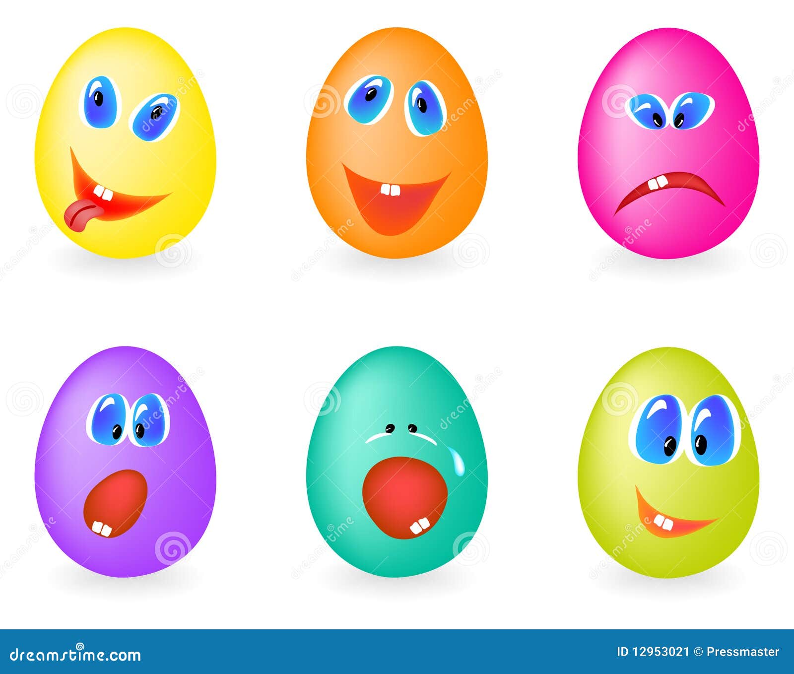 Emoticons on the eggs stock illustration. Illustration of decorative ...