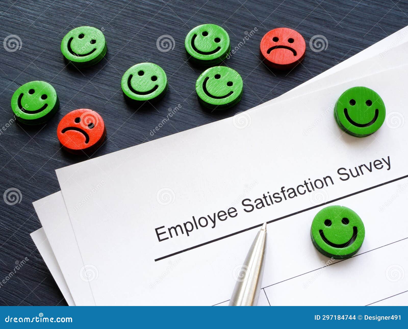 Emoticons and Employee Satisfaction Survey. Stock Photo - Image of ...