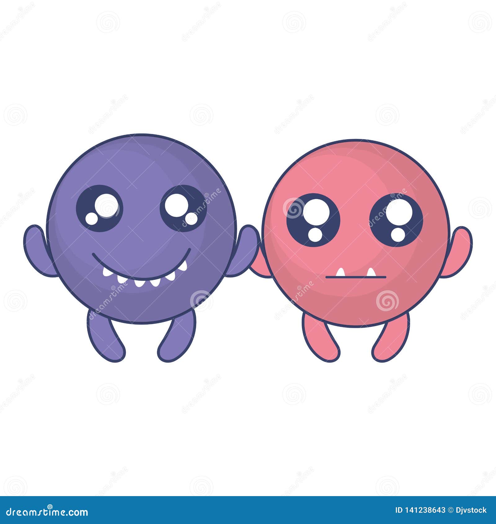 Emoticons Faces with Crazy Teeth Couple Characters Stock Vector ...