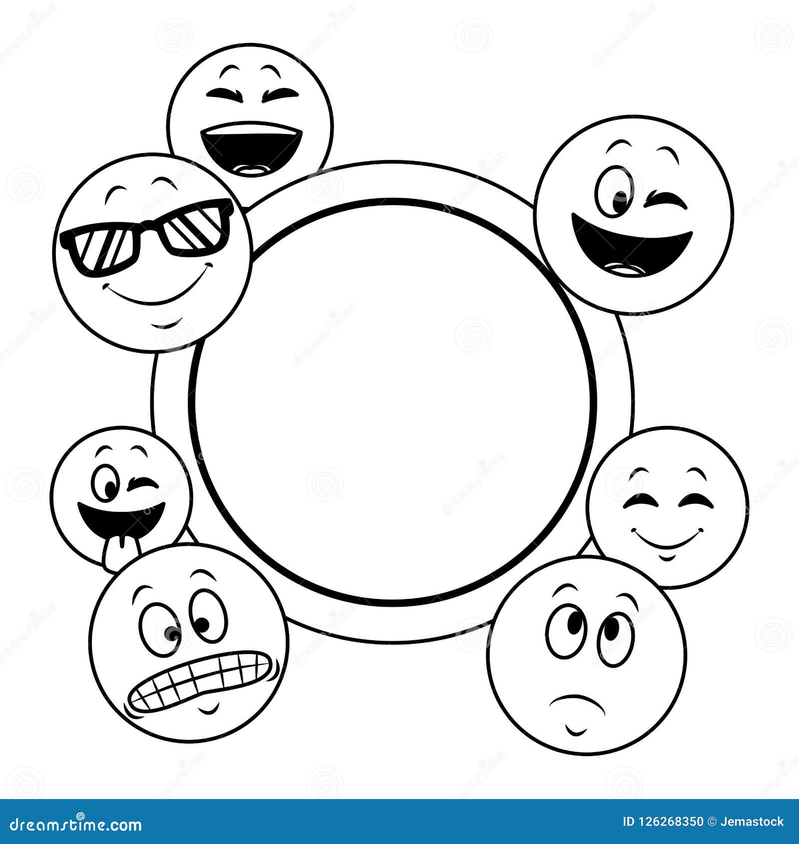 Emoticons Frame Concept in Black and White Stock Vector - Illustration ... Emoticons Frame Concept in Black and White Stock Vector - Illustration ...