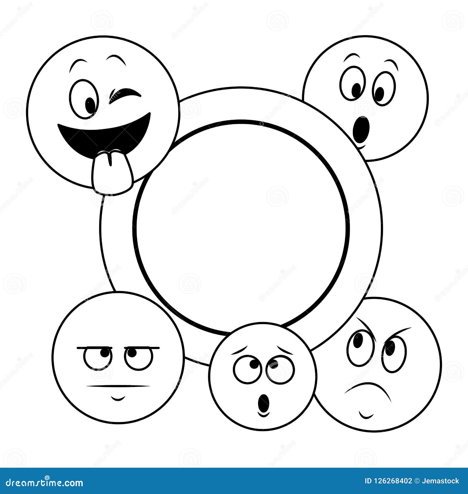 Emoticons Frame Concept in Black and White Stock Vector - Illustration ... Emoticons Frame Concept in Black and White Stock Vector - Illustration ...