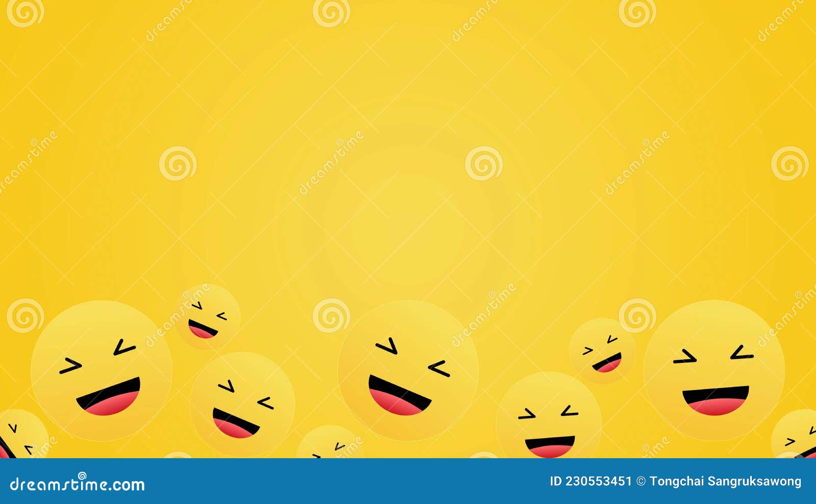 Emoticons Or Happy Smiley Faces In Yellow Empty Space Background Stock ...