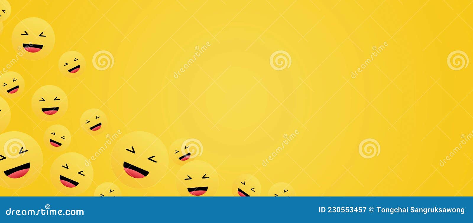 Emoticons Or Happy Smiley Faces In Yellow Empty Space Background Stock ...