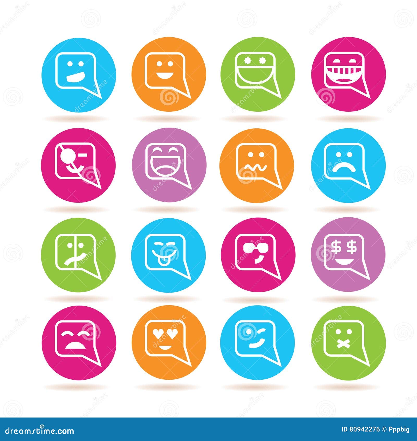 15 Emoticons Icons, Smiley. Signs And Symbols Of Human Emotions ...