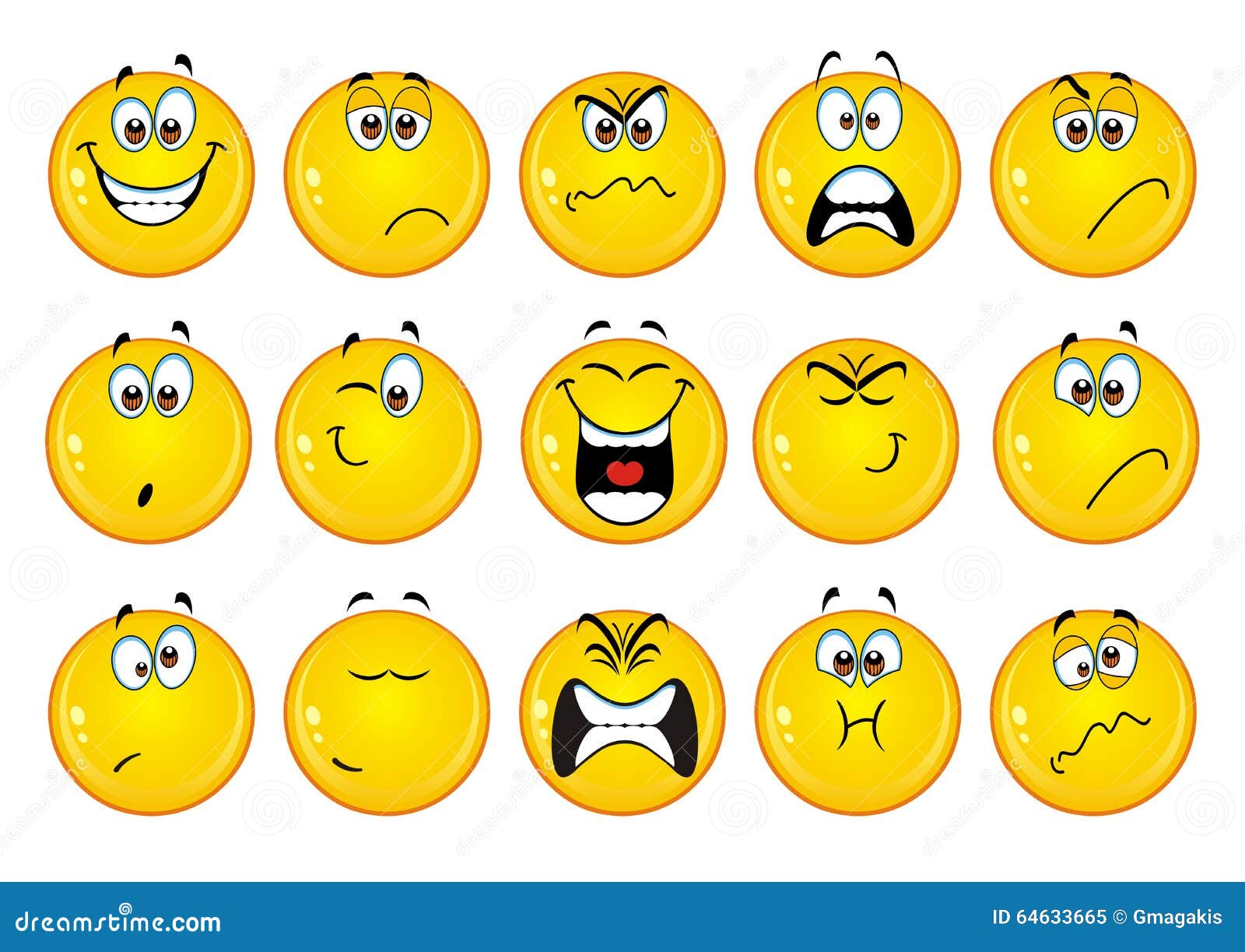 Emoticons stock illustration. Illustration of chat, button - 64633665