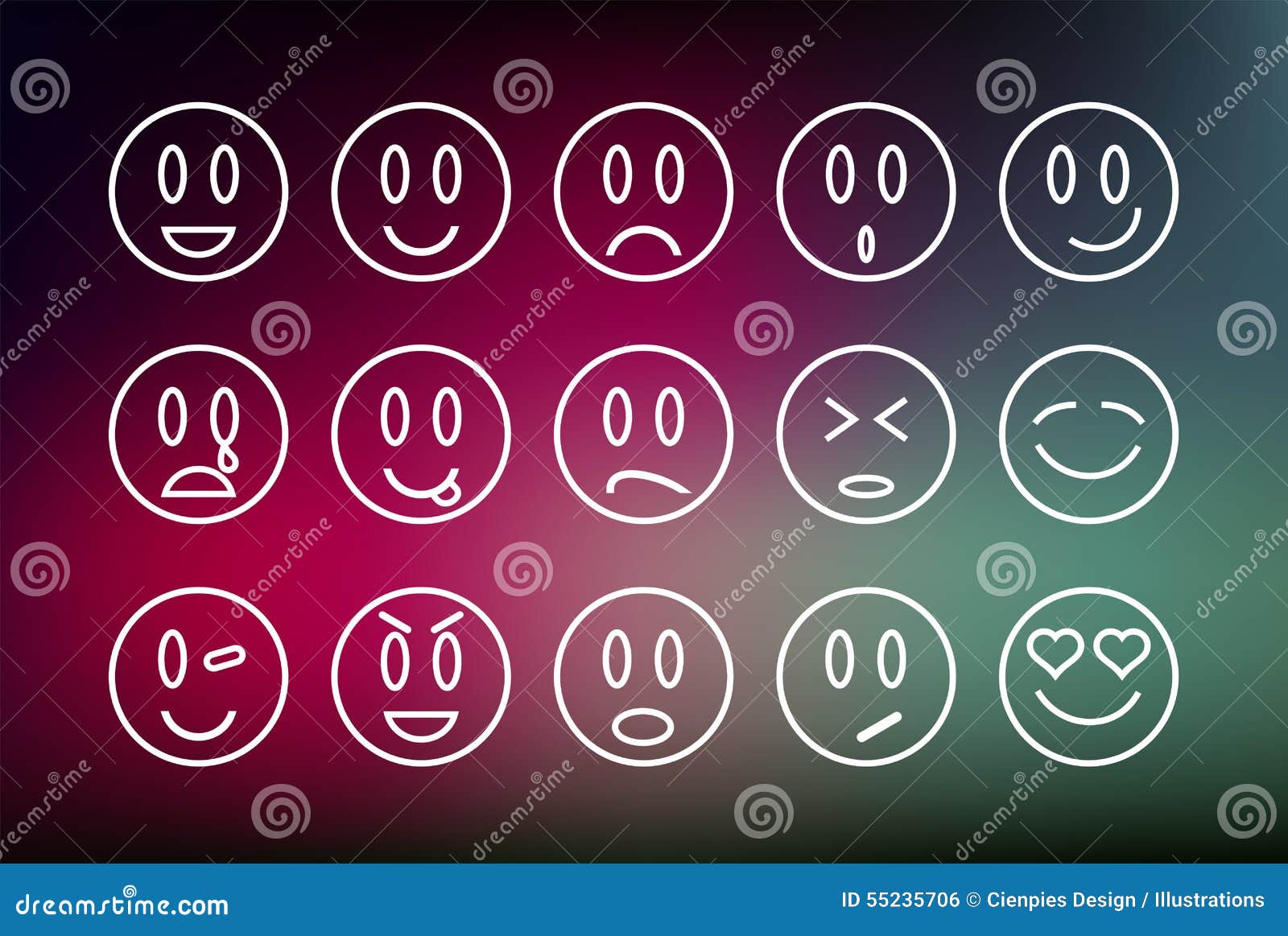 Emoticons Line Icons Face Emotion Expression Linear Symbols Logo ...
