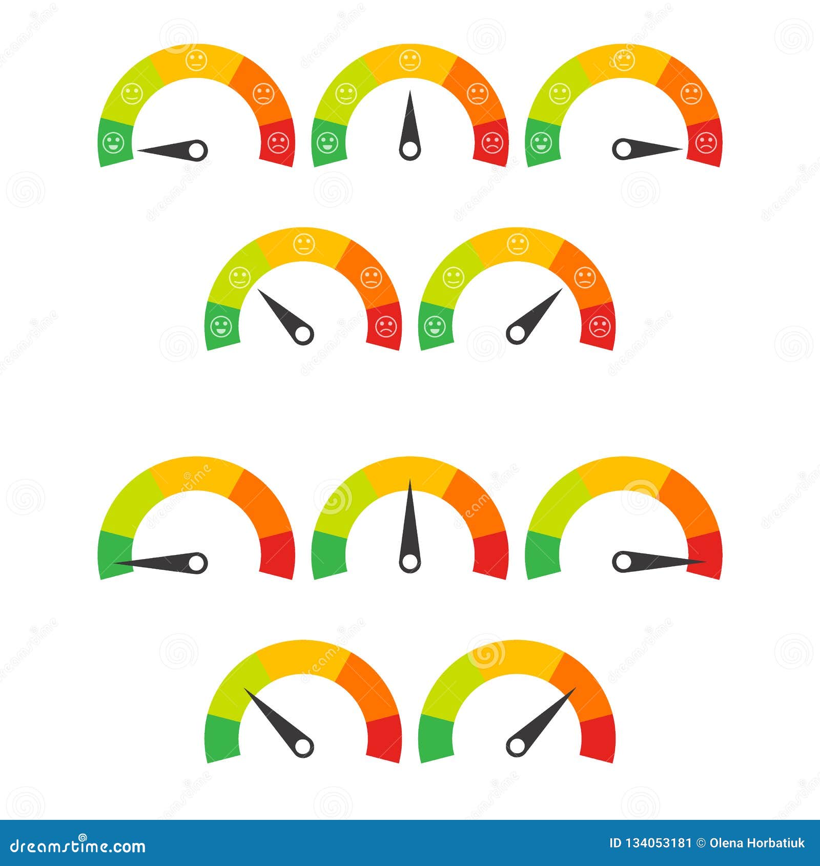 Emoticons Mood Scale On White Background Vector Illustration ...